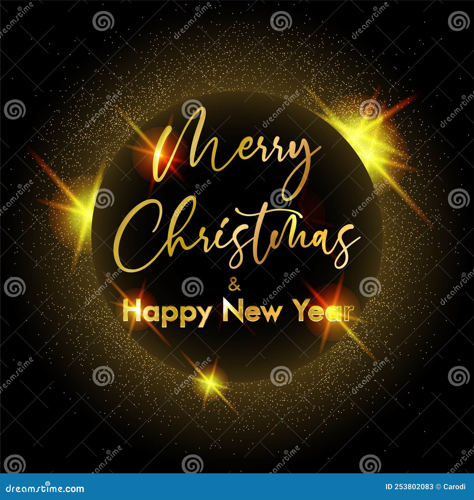 Merry Christmas and Happy New Year Golden Vip Card, Vector Stock Vector ...