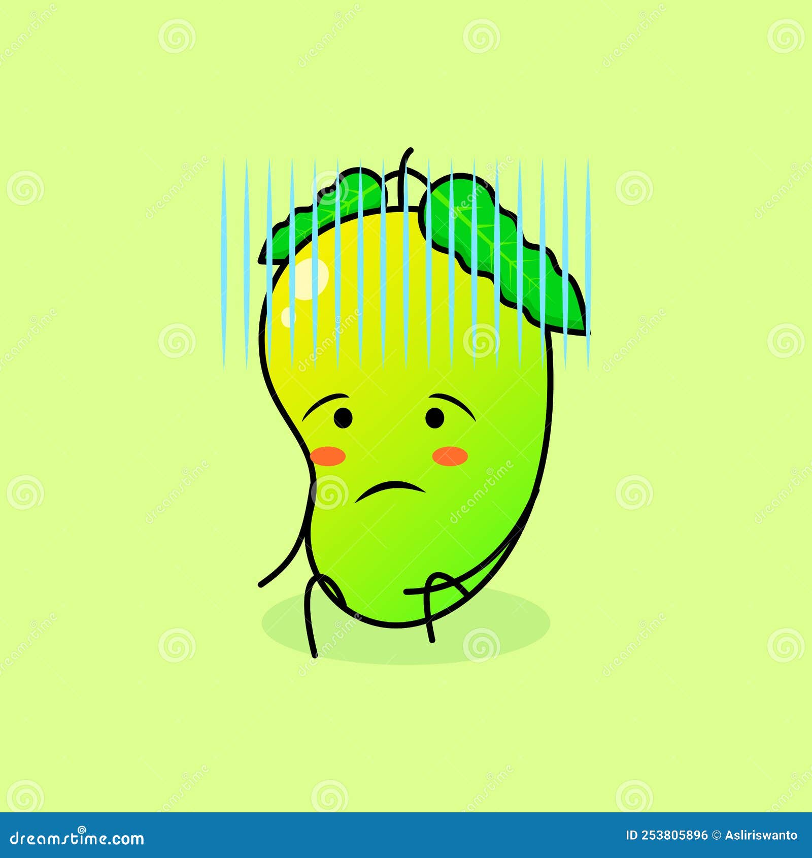 Hopeless Kawaii Cute Emotion Face, Emoticon Vector Icon | CartoonDealer ...