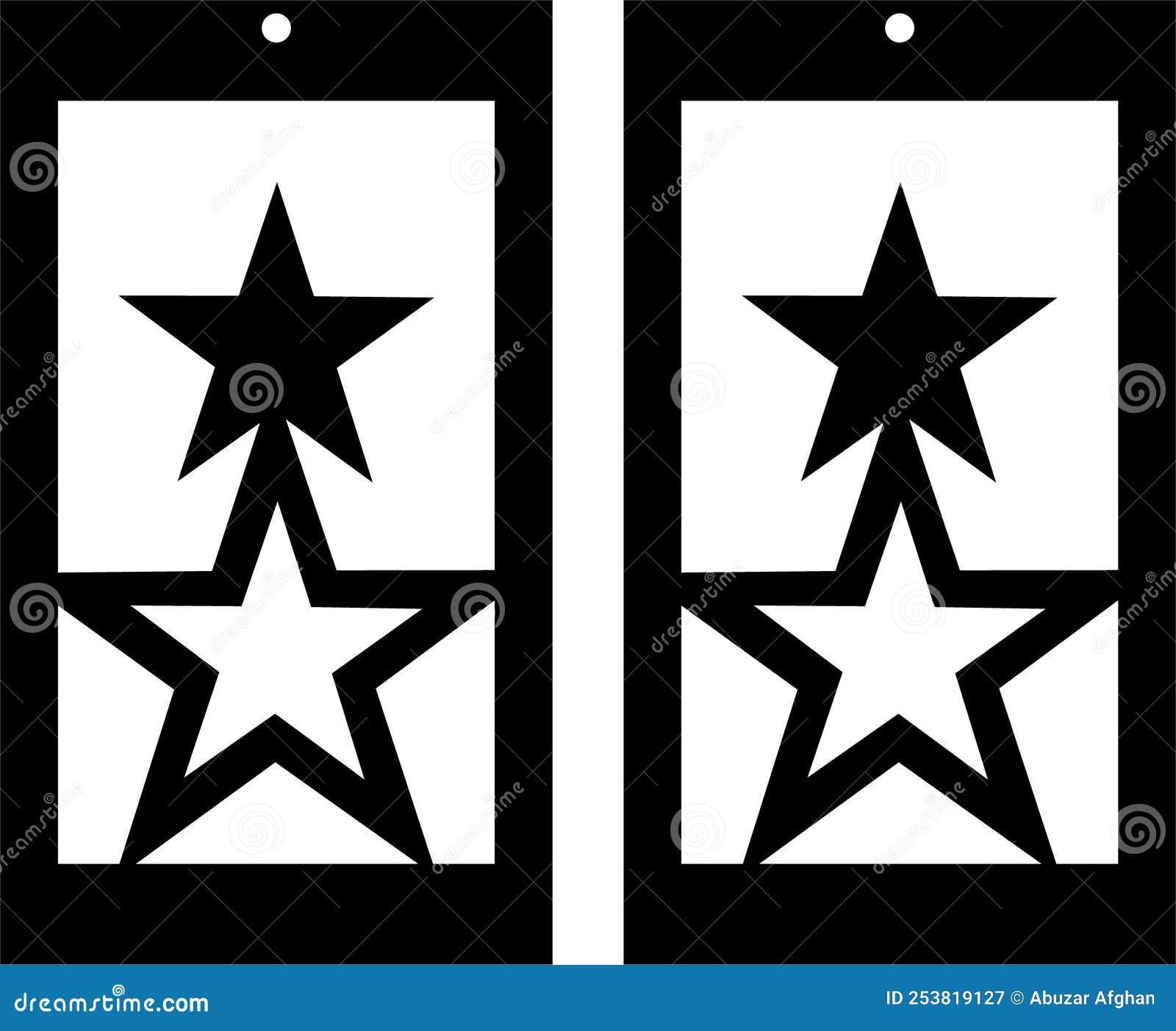 Two Stars Earring Jpg with Svg Vector Cut File for Cricut and ...