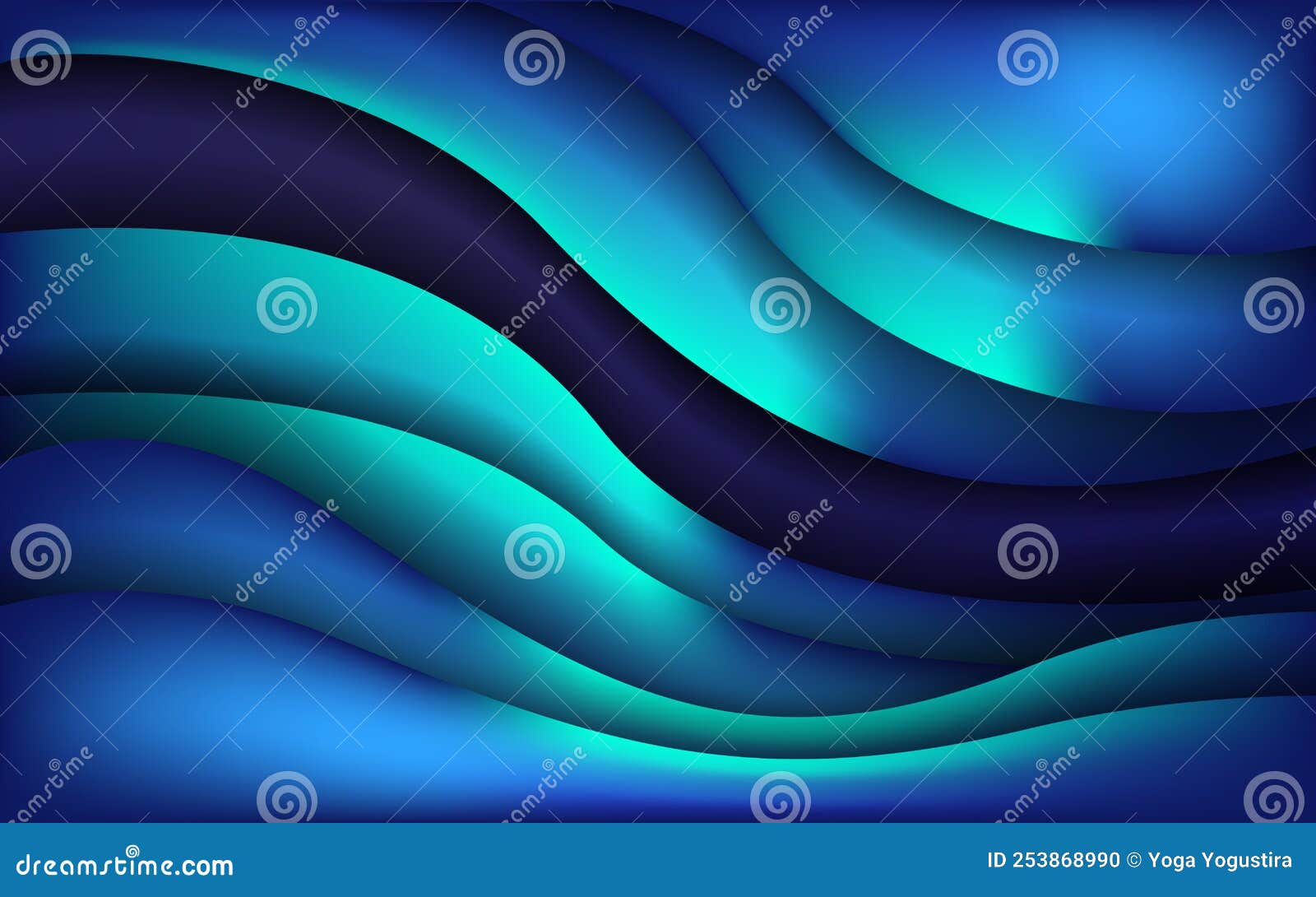 Abstract Geometric Overlap Layer Blue Wave Shape Colors Background ...