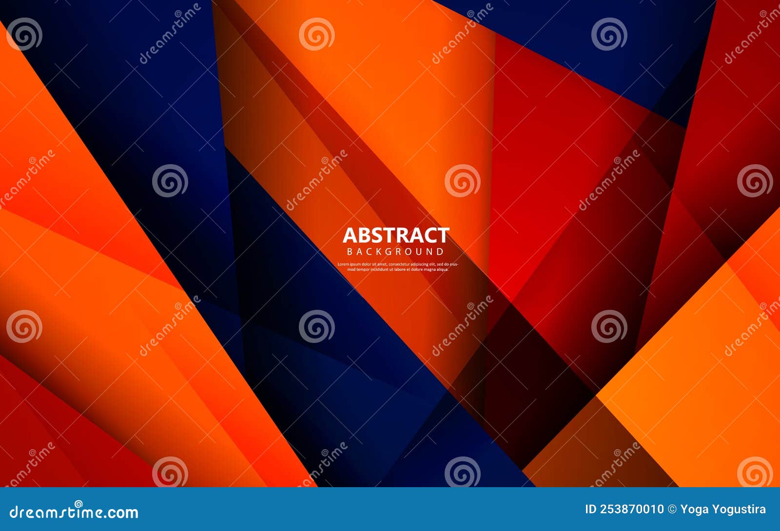 Abstract Geometric Blue and Orange Overlap Layer Background Vector ...