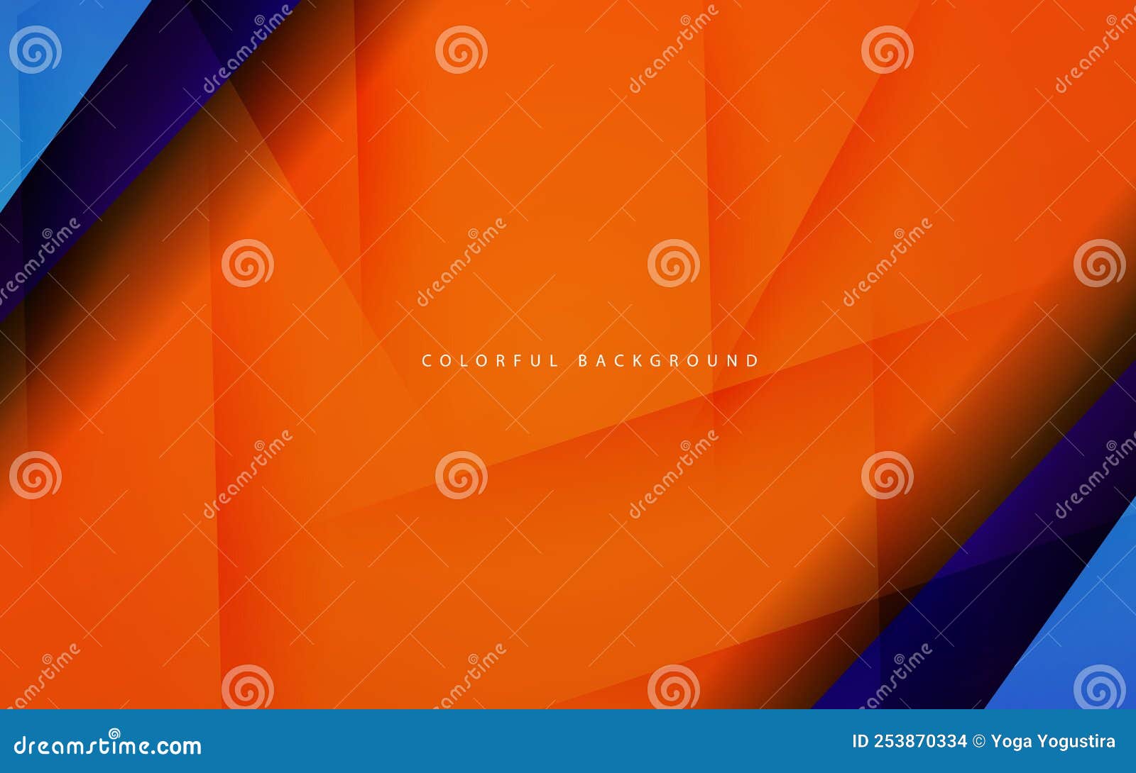 Abstract Geometric Square Blue and Orange Color Background Vector Stock ...