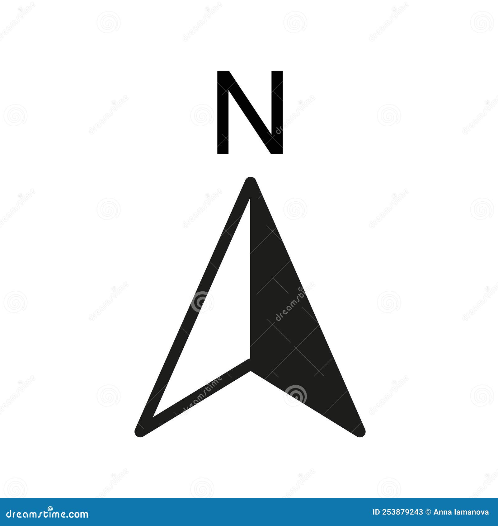 North Symbol. Vector Compass on an Isolated Background Stock Vector ...