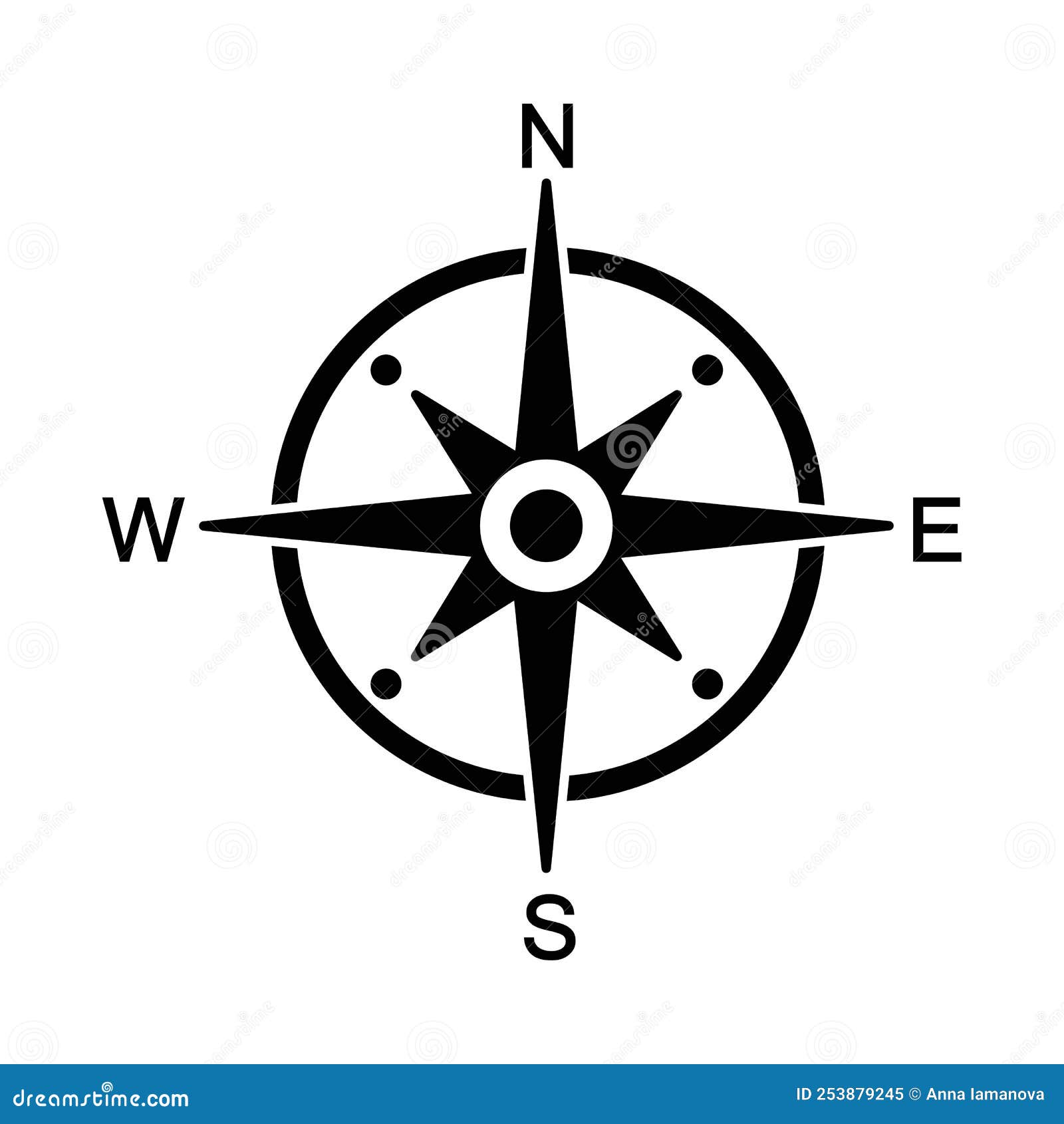 North Symbol. Vector Compass on an Isolated Background Stock Vector ...