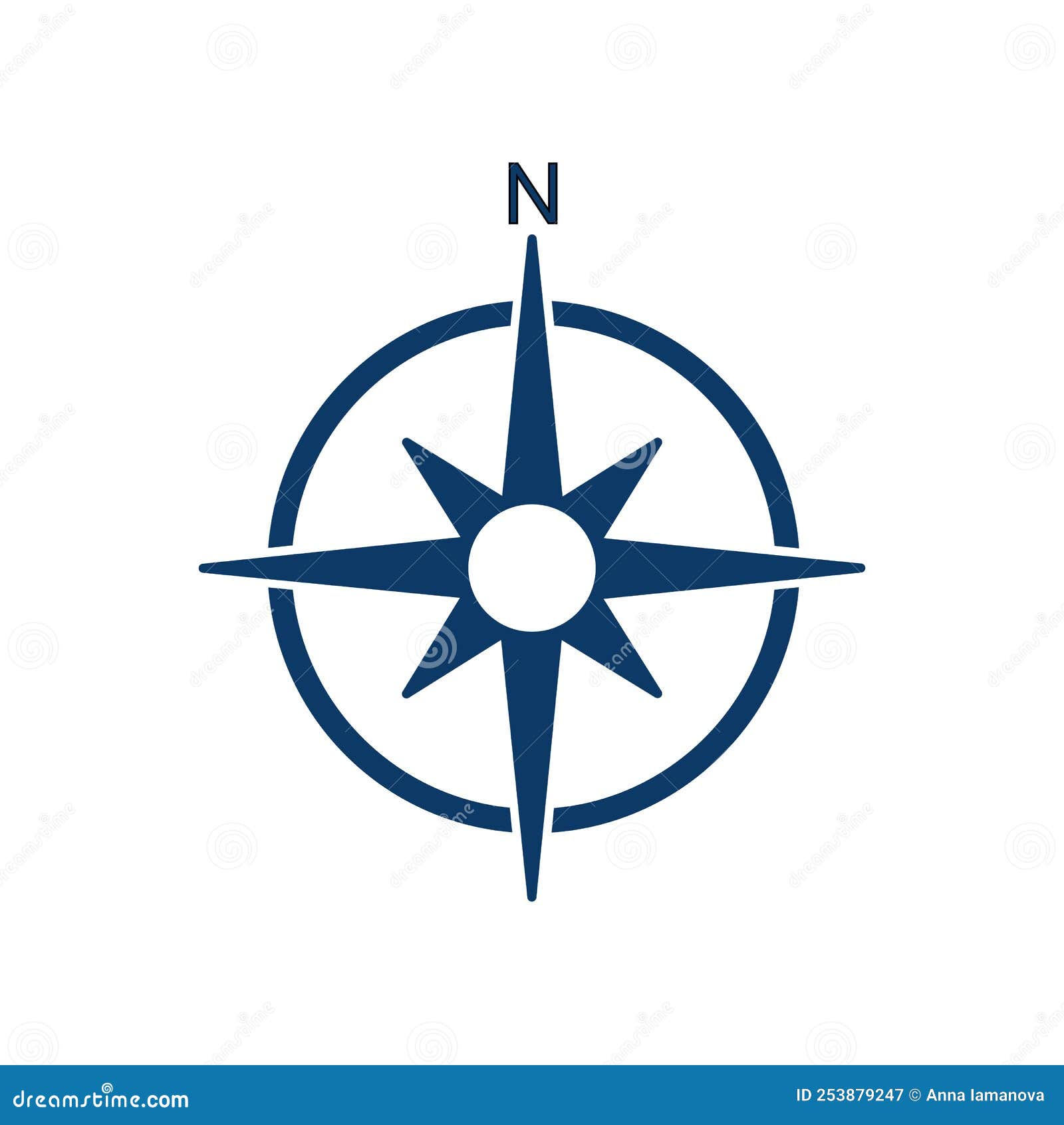 North Symbol. Vector Compass on an Isolated Background Stock Vector ...