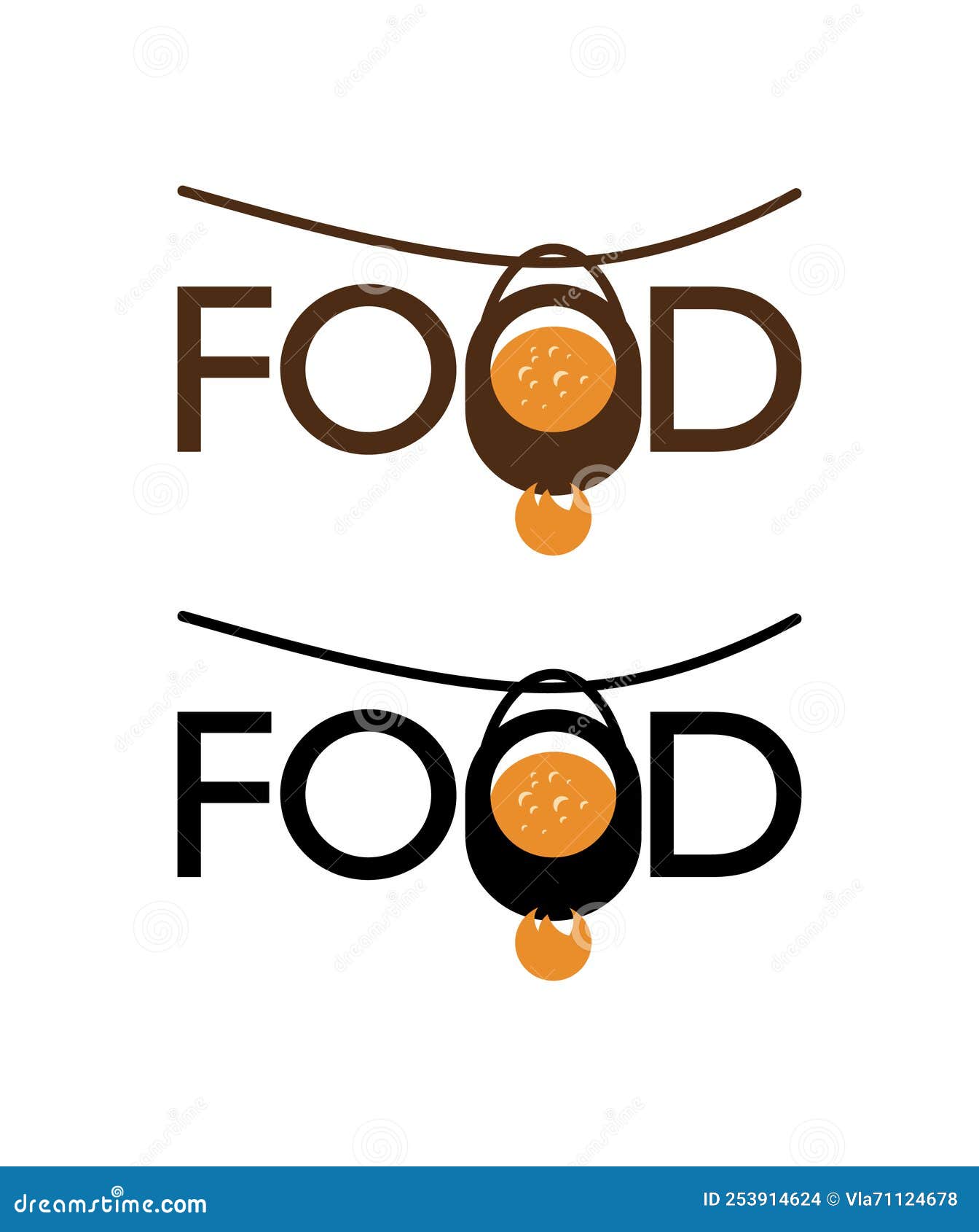 Live Fire Cooking Logotype Template with Pot Stock Vector ...