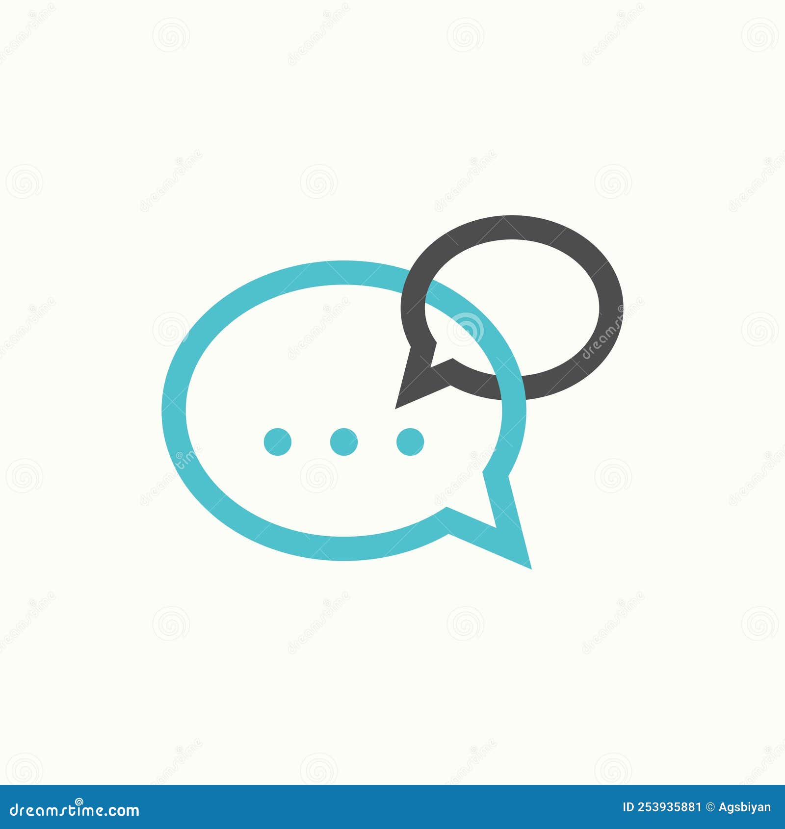 Simple and Unique Two or Double Talk Chat Sign on Merge Image Graphic ...