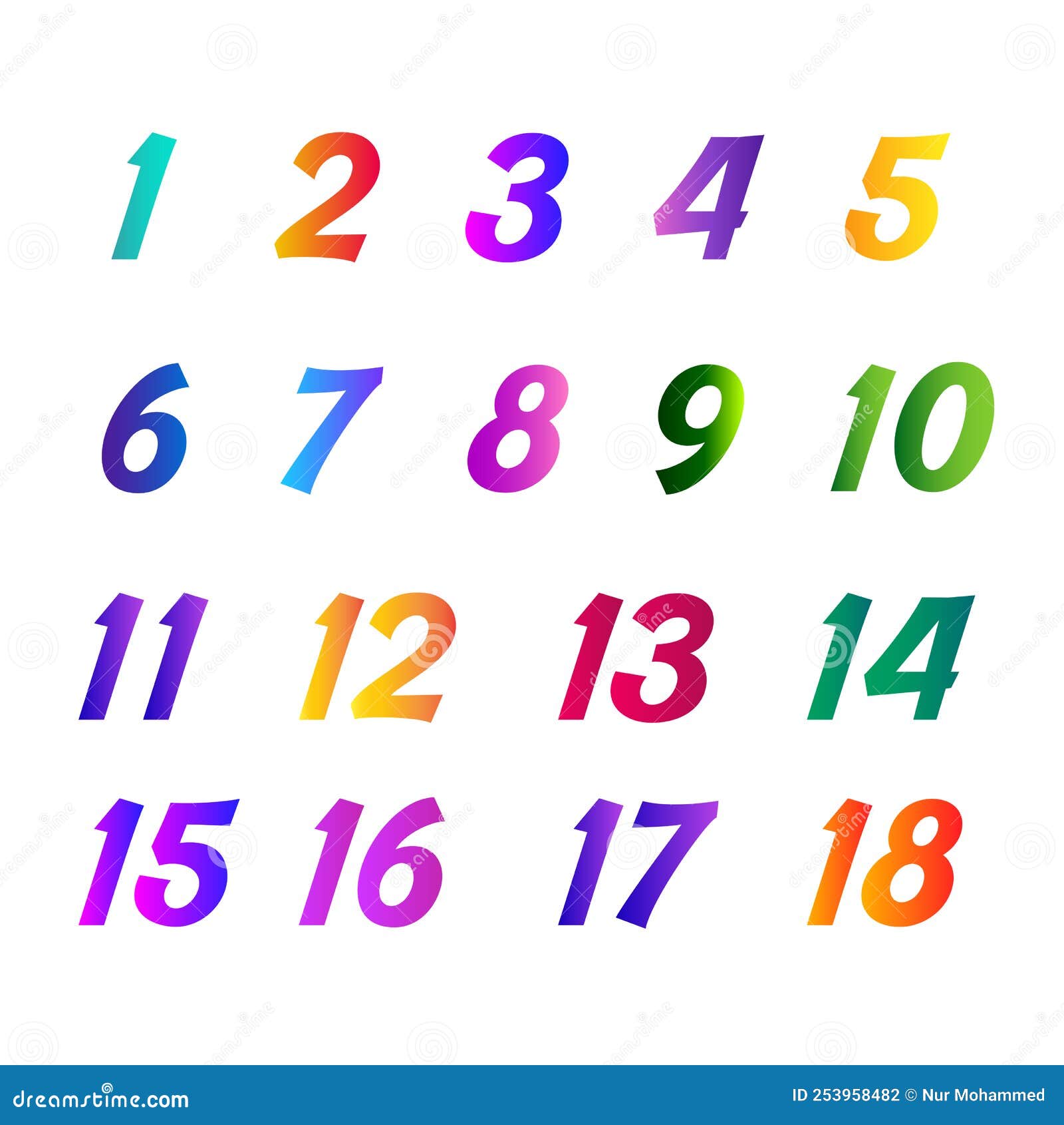 Gradient Number Vector Illustration Stock Illustration - Illustration ...