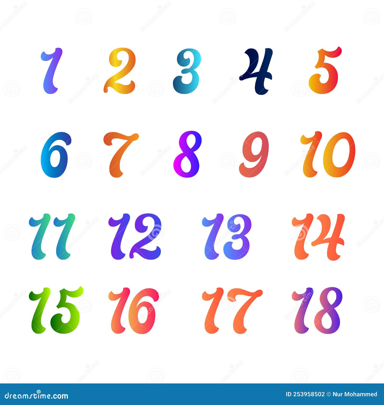 Number Gradient Vector Illustration File Stock Illustration ...
