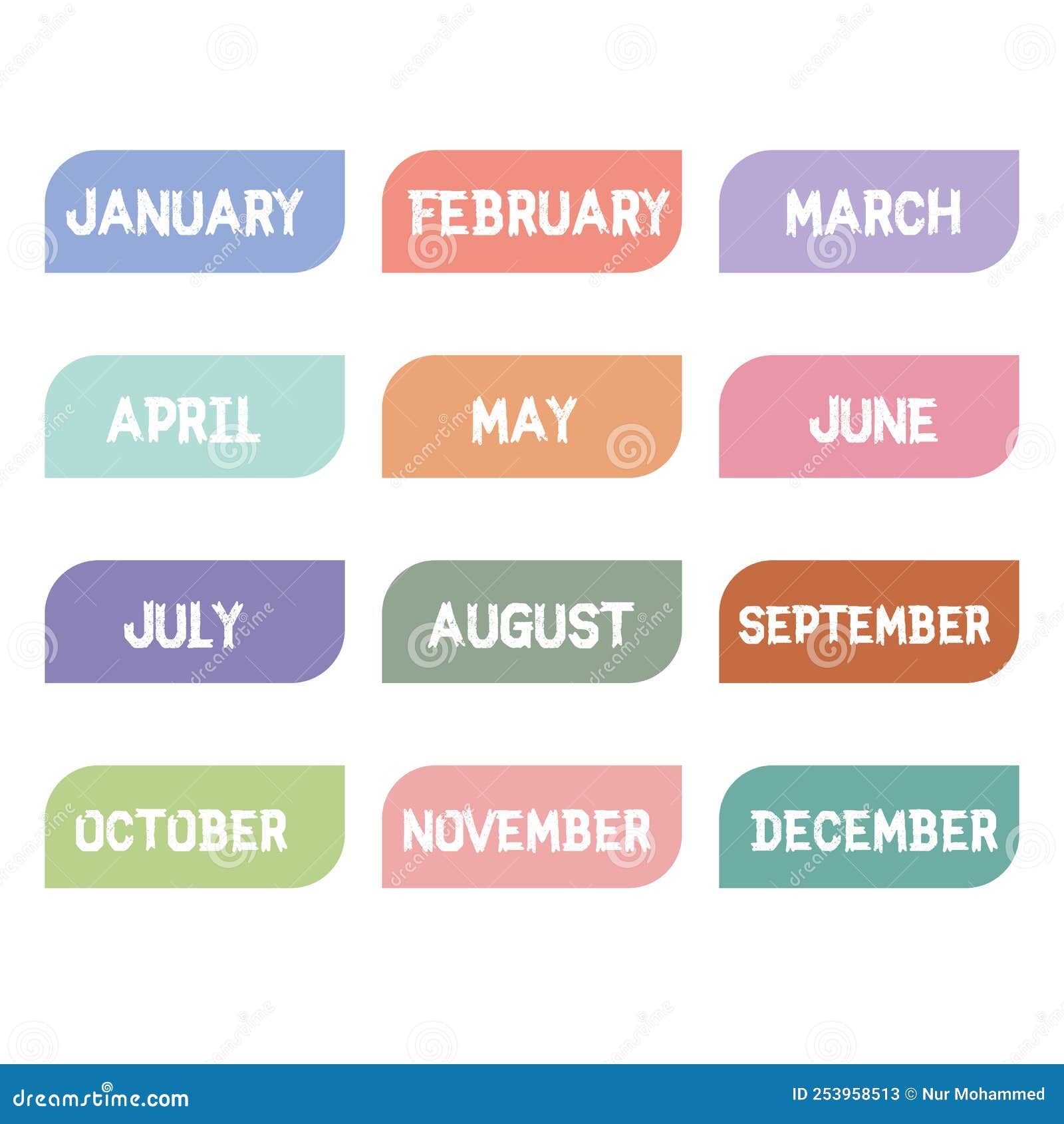 Month Illustrator Vector File Stock Illustration - Illustration of ...