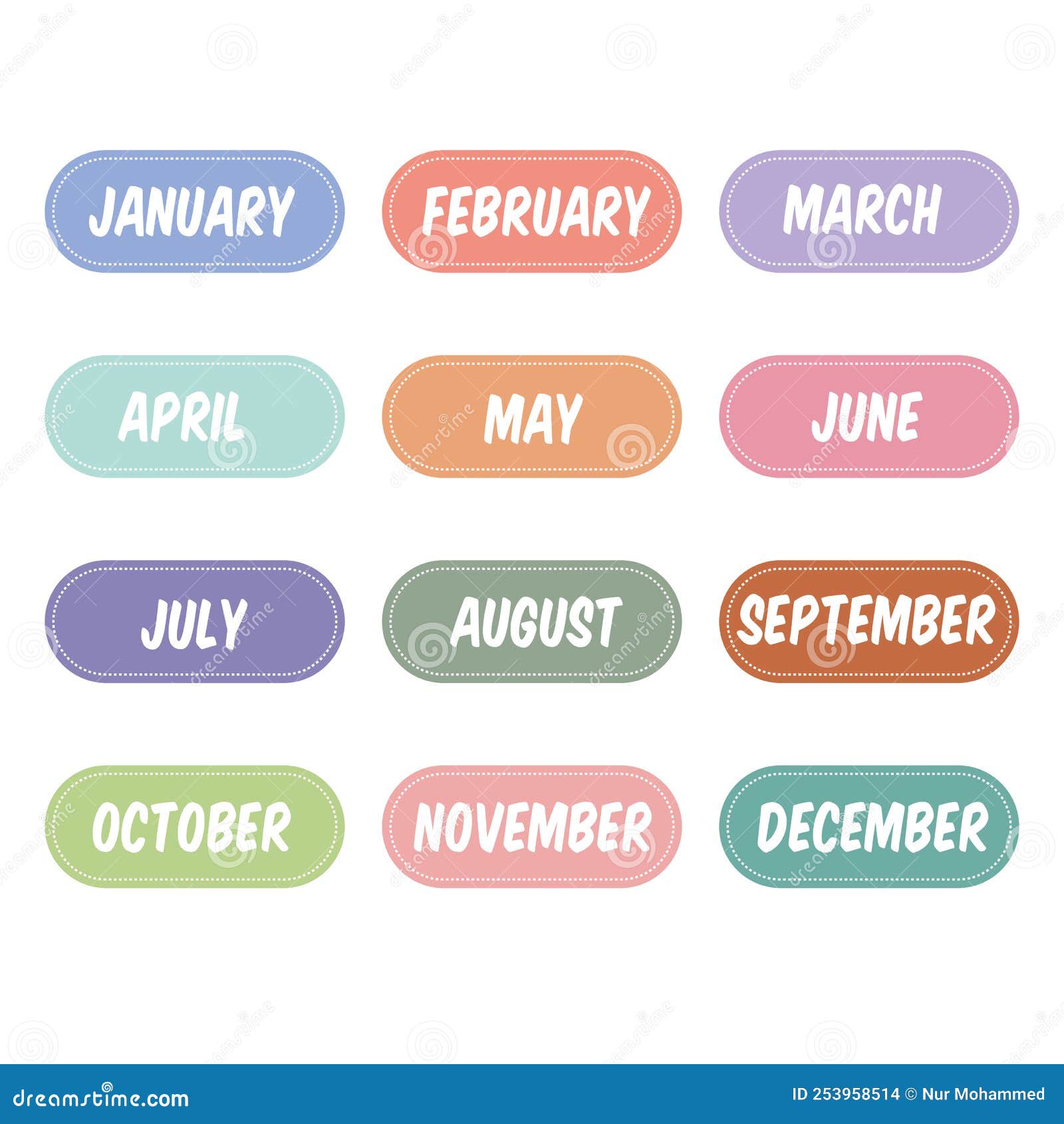 Month Illustrator Vector File Stock Illustration - Illustration of ...