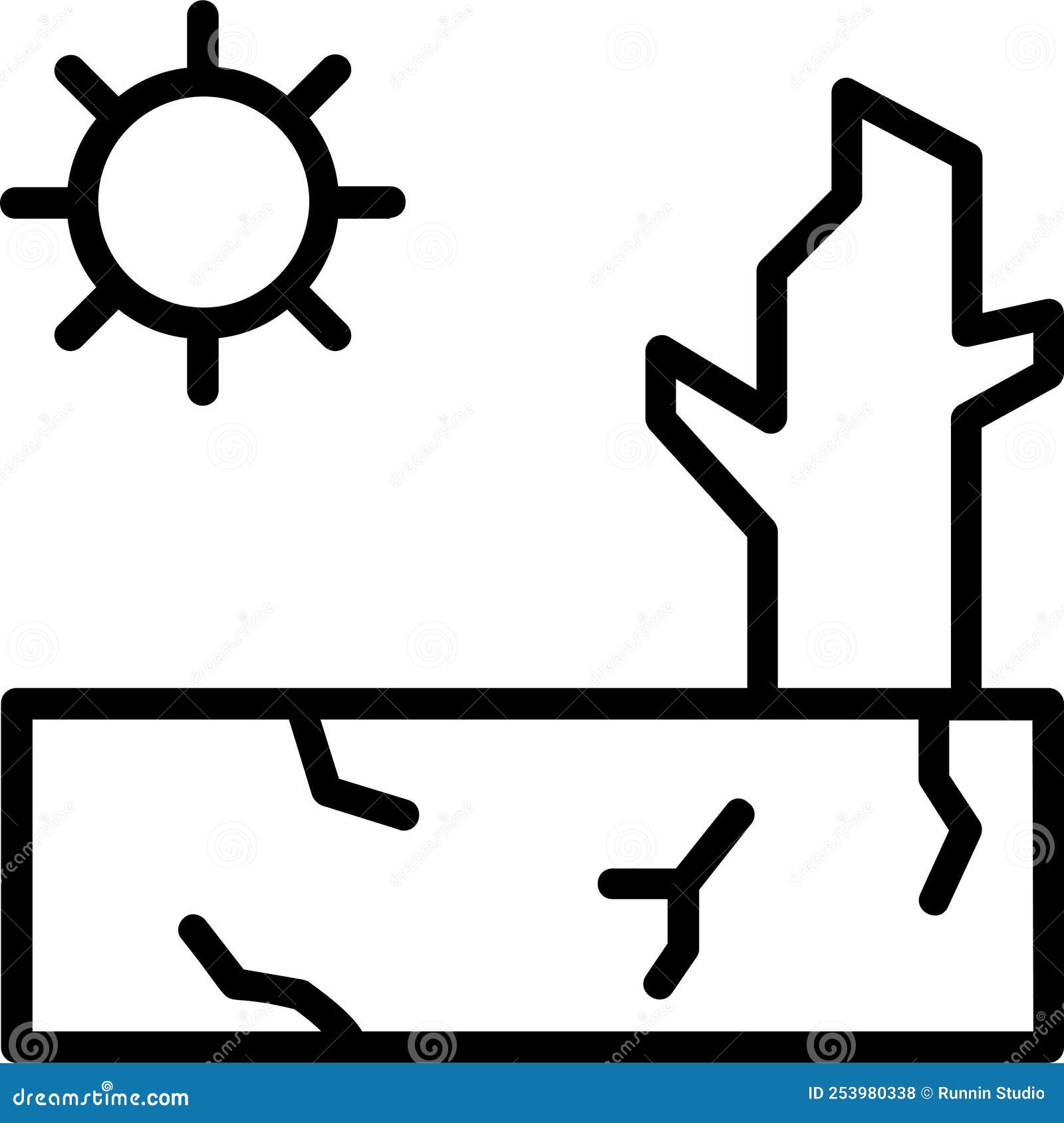 Drought Icon with Outline Style Stock Vector - Illustration of style ...