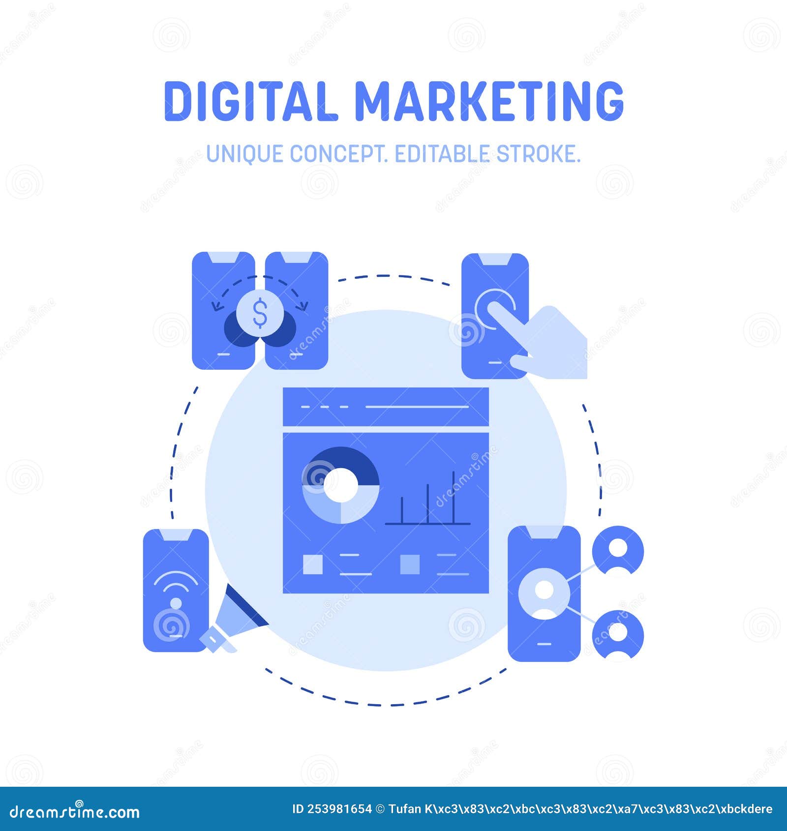 Marketing Concept Icon Vector. Digital Marketing Sign Banner. Business ...