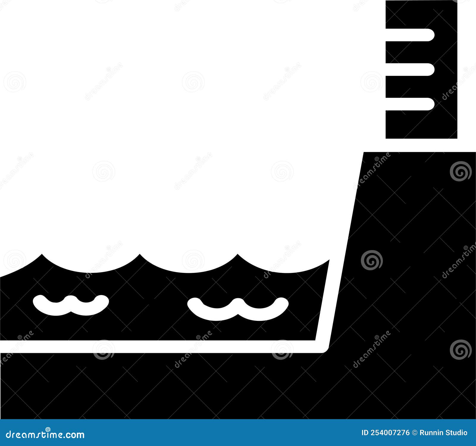 Sea Level Icon with Glyph Style Stock Vector - Illustration of climate ...