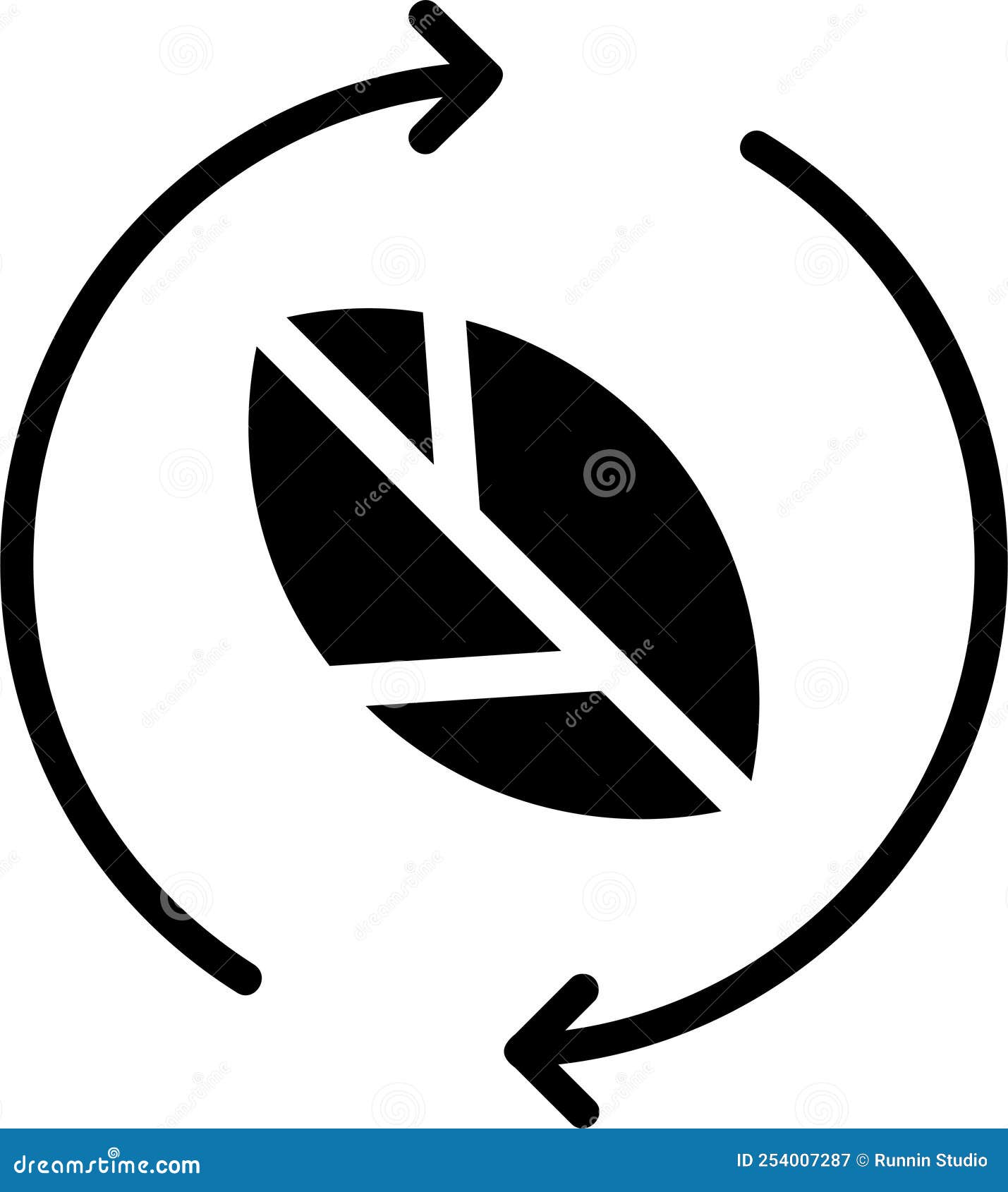 Eco Cycle Icon with Glyph Style Stock Vector - Illustration of cycle ...