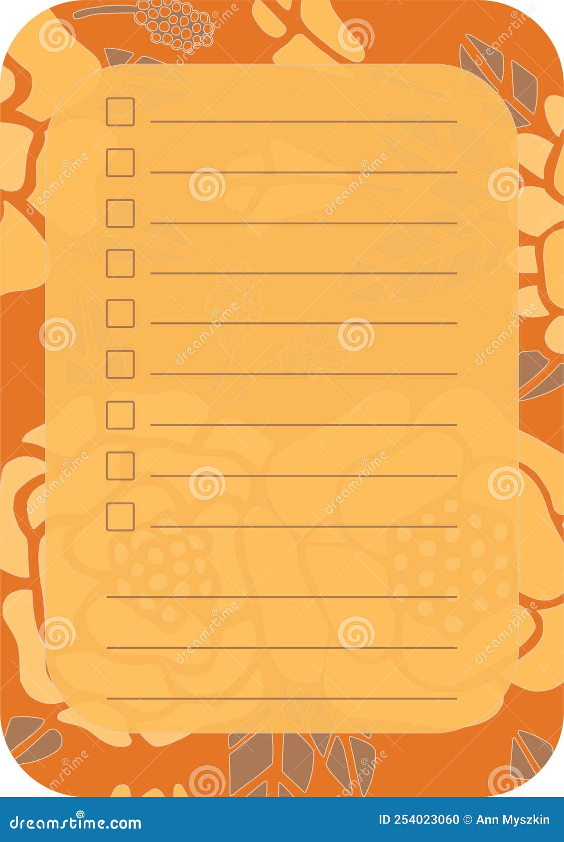 To do list stock vector. Illustration of flowers, orange - 254023060