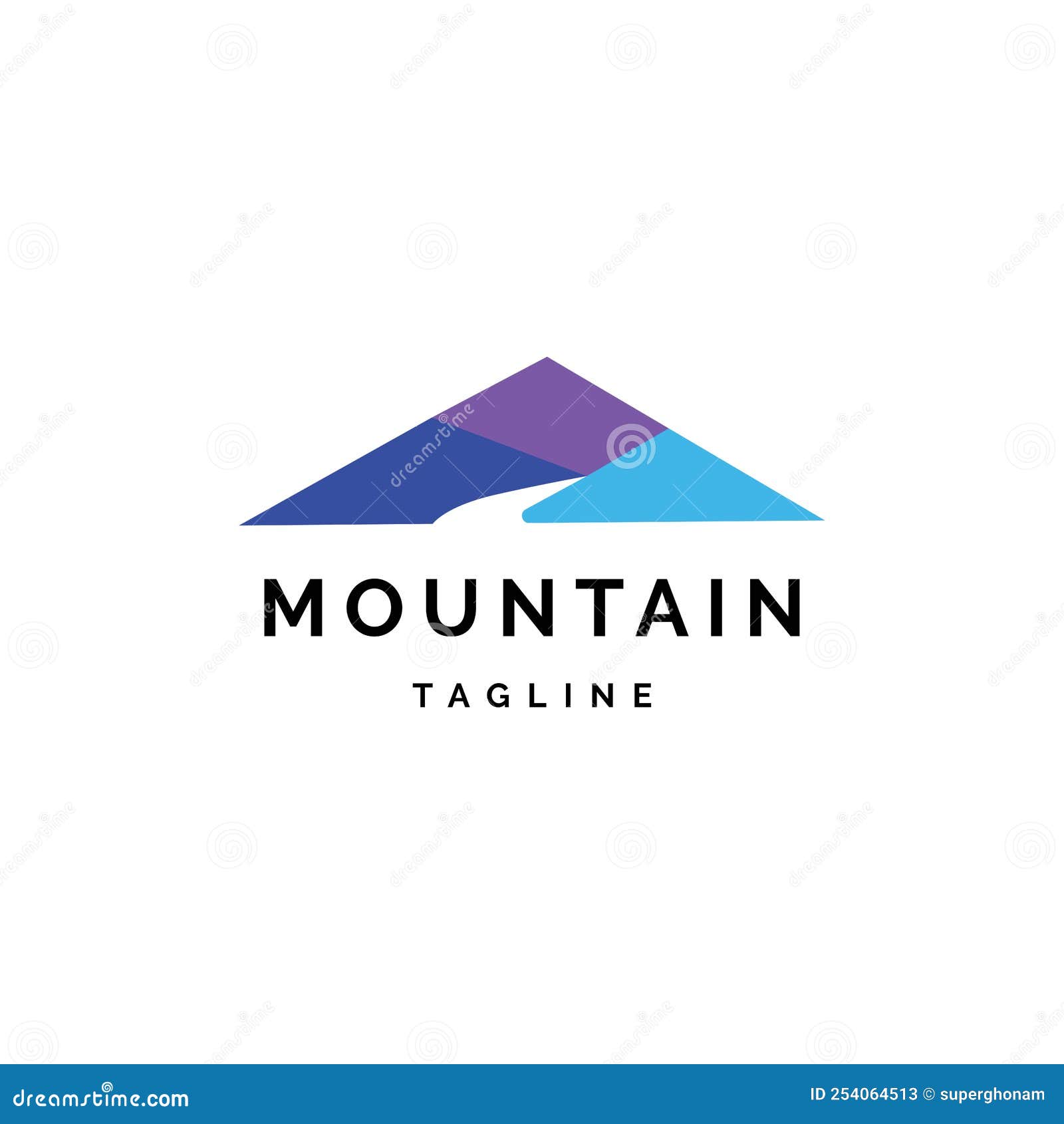 Blue Mountain Logo Design Illustration Stock Vector - Illustration of ...