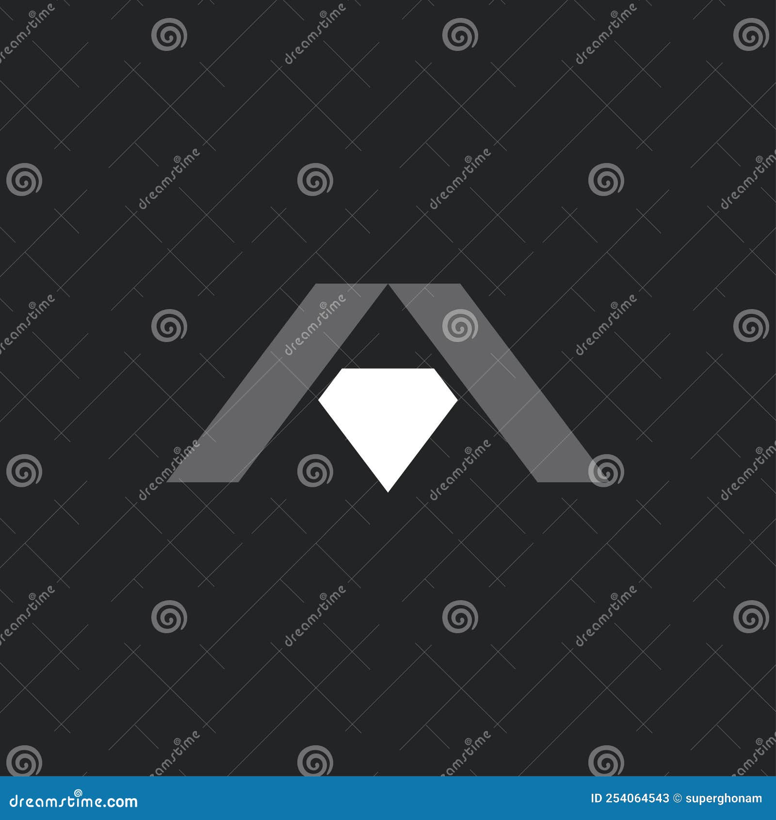 Letter a with Diamond Symbol Logo Design Stock Vector - Illustration of ...