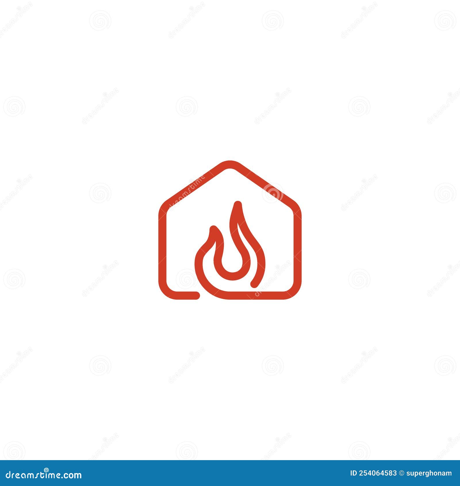 Creative Fire House Line Art Symbol Logo Design Stock Vector ...
