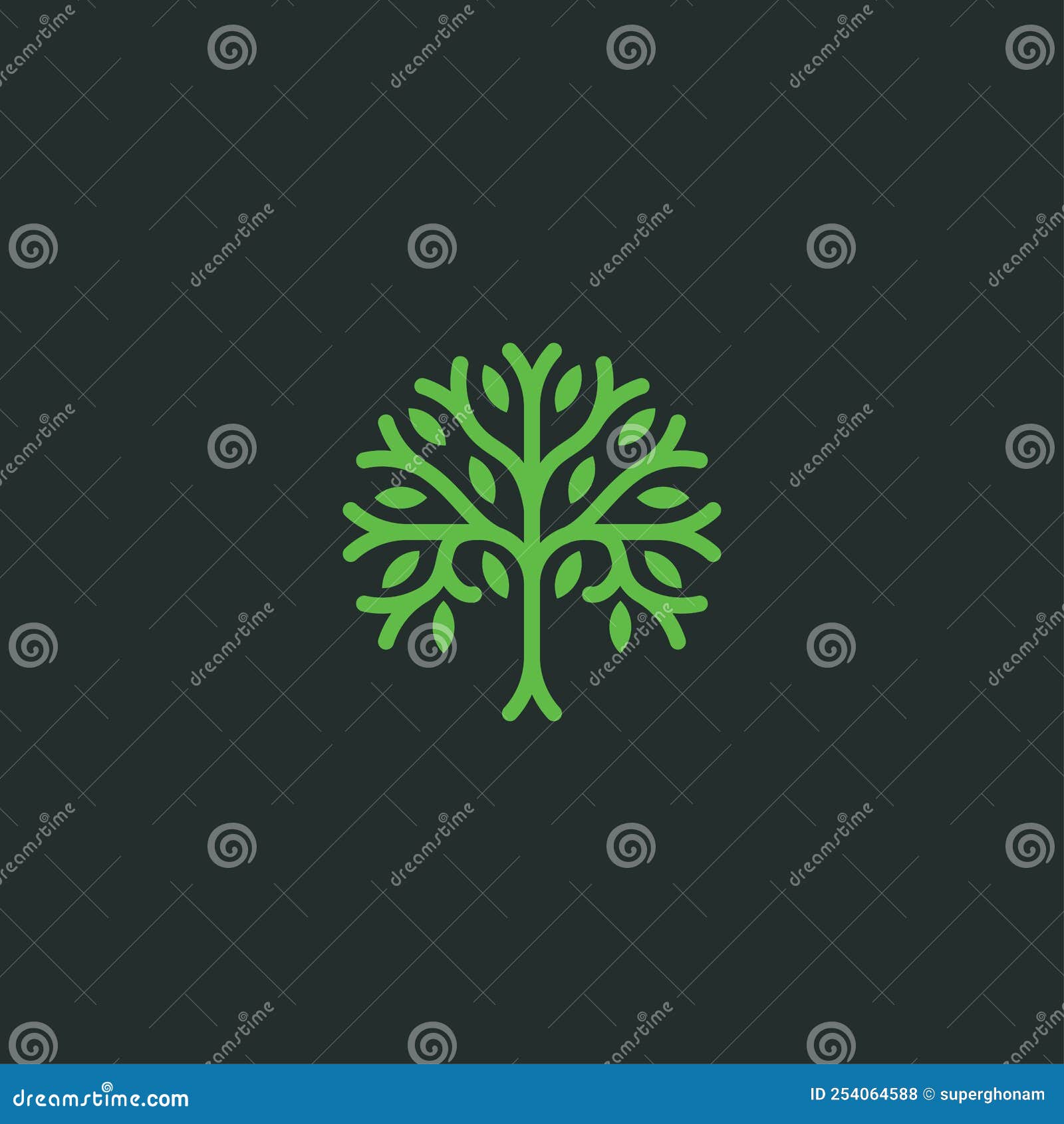 Abstract Tree Logo Design Illustration Template Stock Vector ...