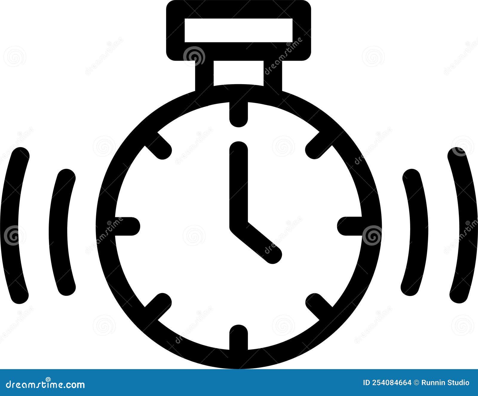 Timer Icon with Outline Style Stock Vector - Illustration of clockwise ...