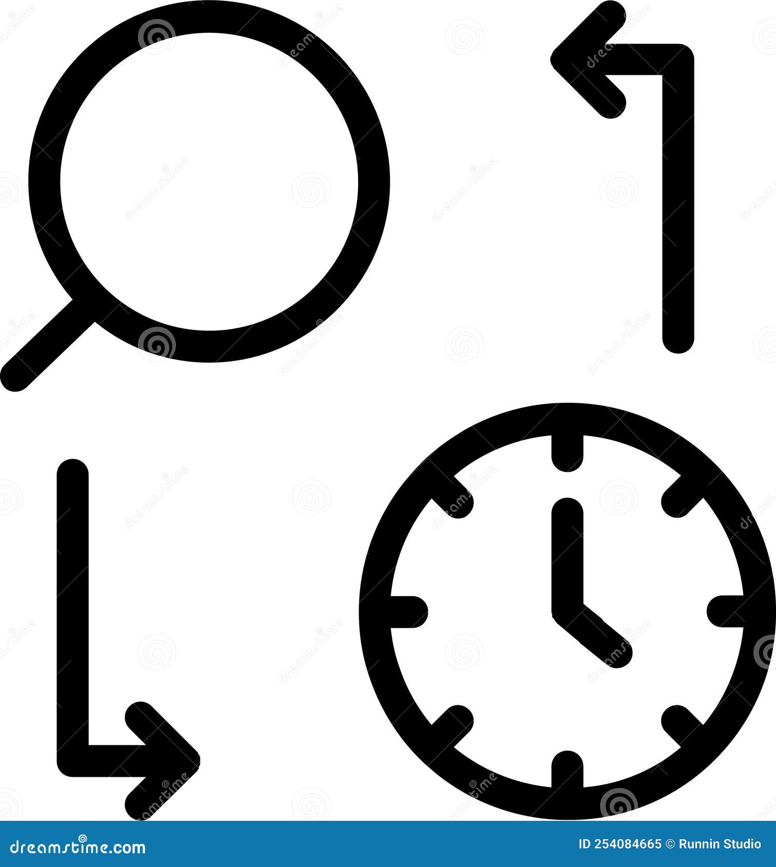 Time Information Icon with Outline Style Stock Vector - Illustration of ...