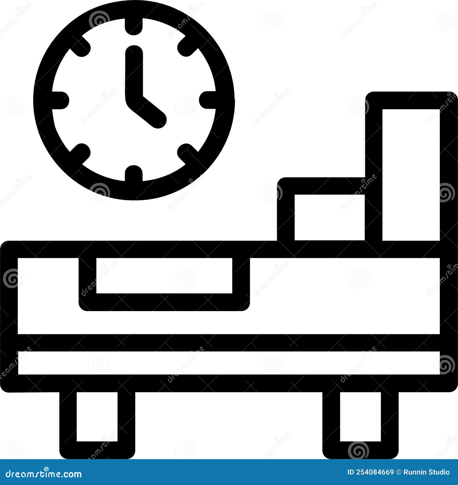 Sleeping Time Icon with Outline Style Stock Vector - Illustration of ...