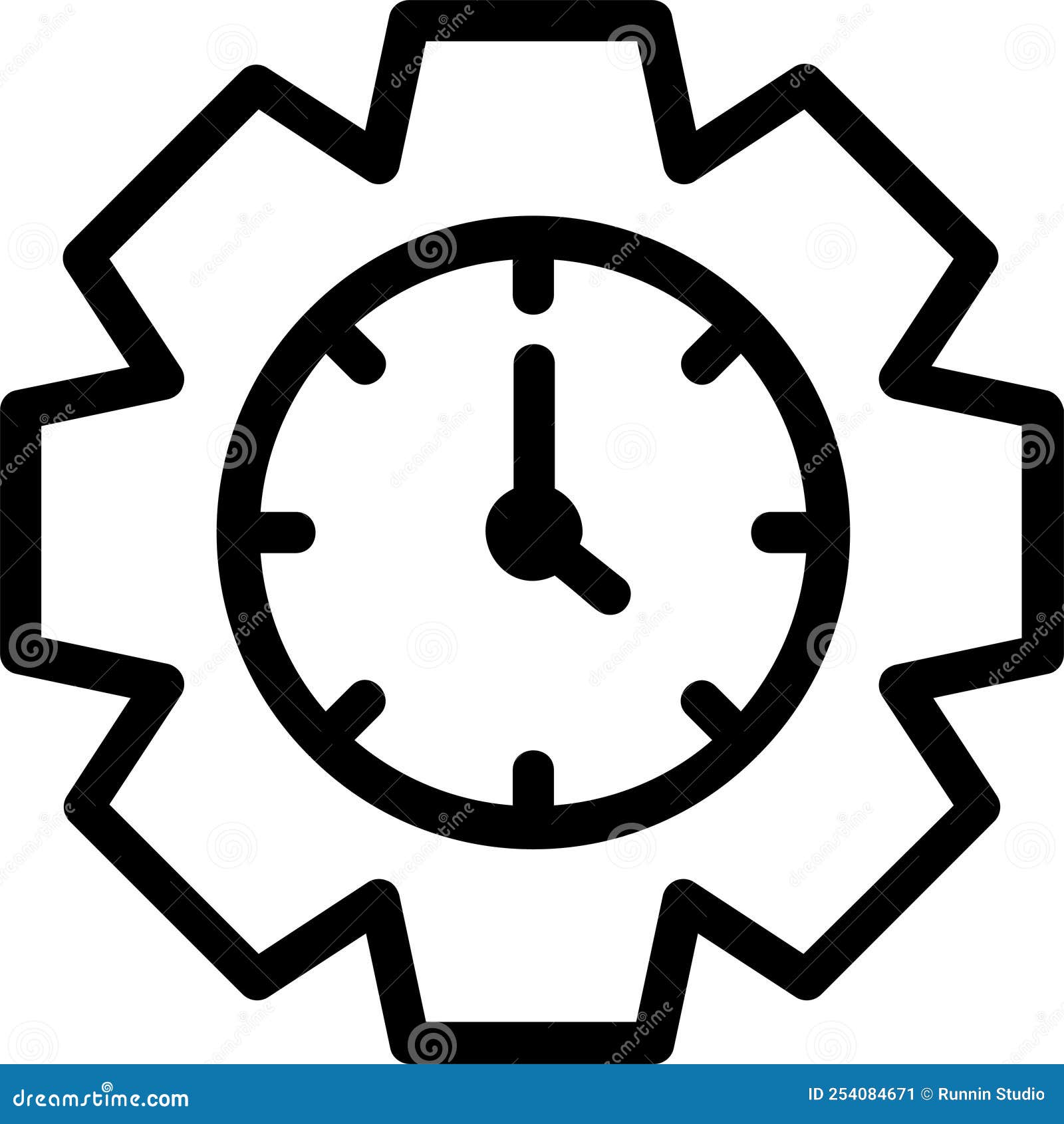 Setting Time Icon with Outline Style Stock Vector - Illustration of ...