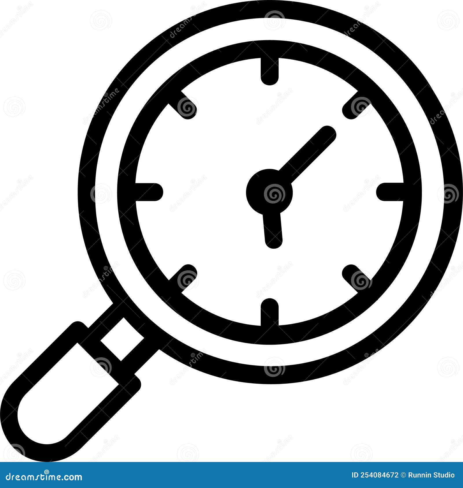 Searching Time Icon with Outline Style Stock Vector - Illustration of ...