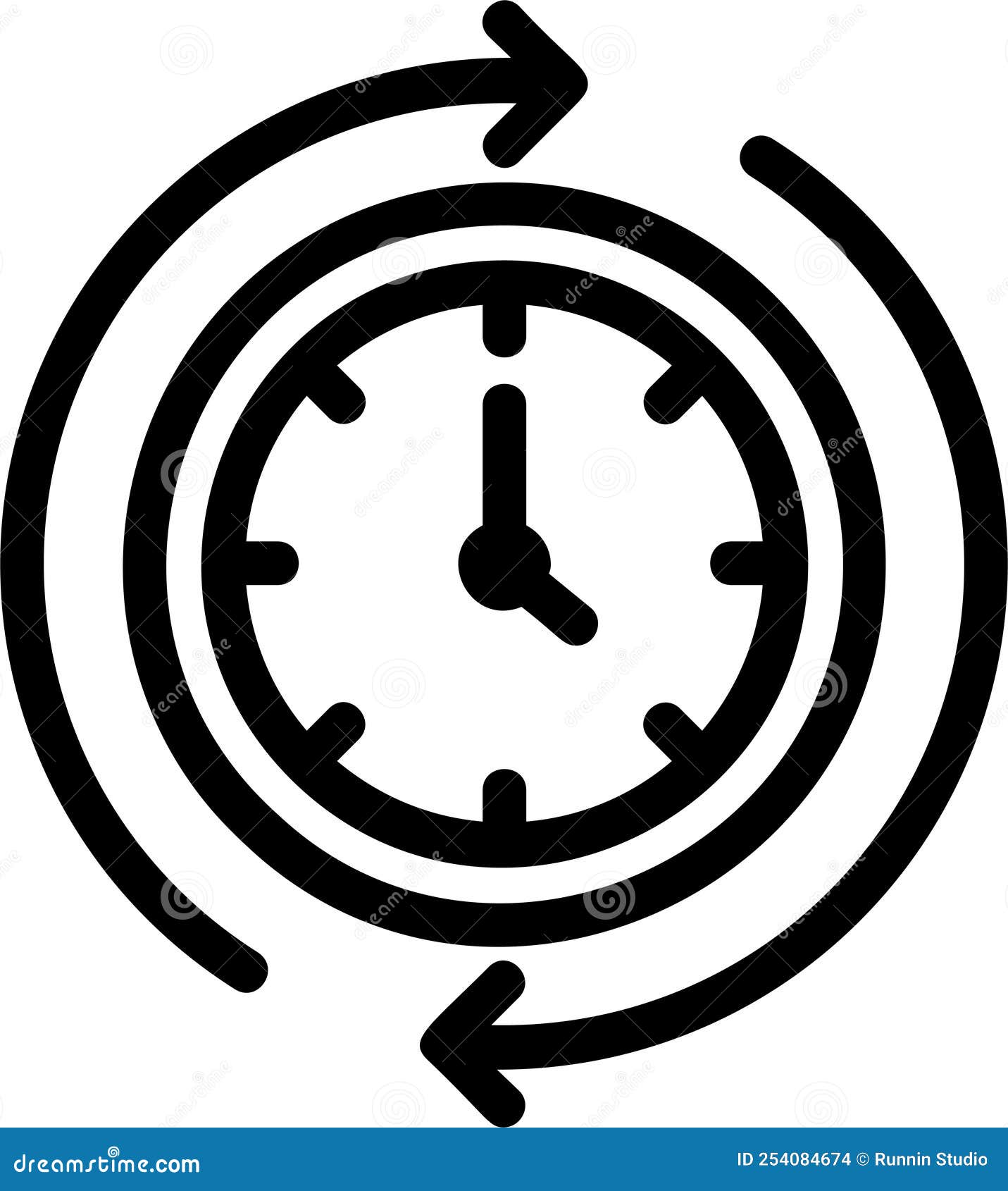 Passing Time Icon with Outline Style Stock Vector - Illustration of ...