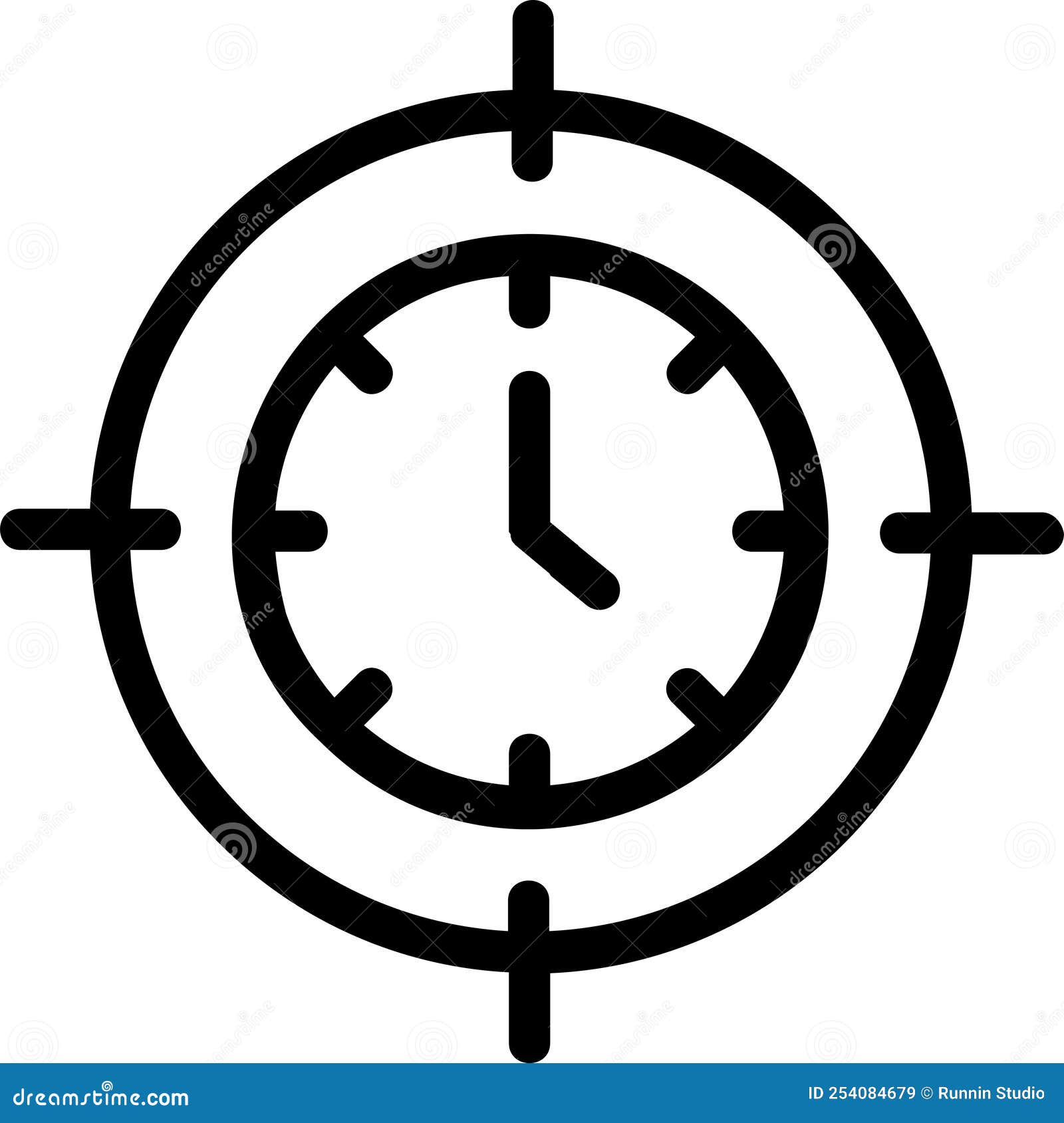Time Focus Icon with Outline Style Stock Vector - Illustration of ...