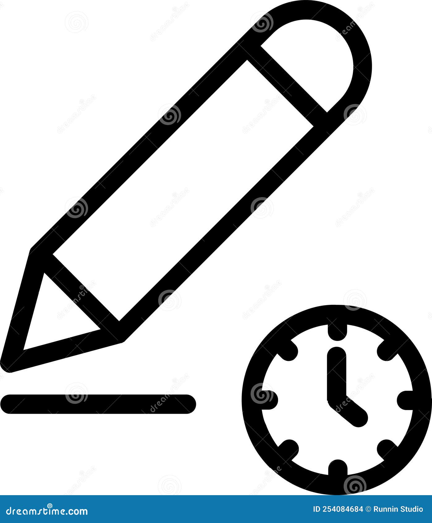 Writing Notes Icon with Outline Style Stock Vector - Illustration of ...