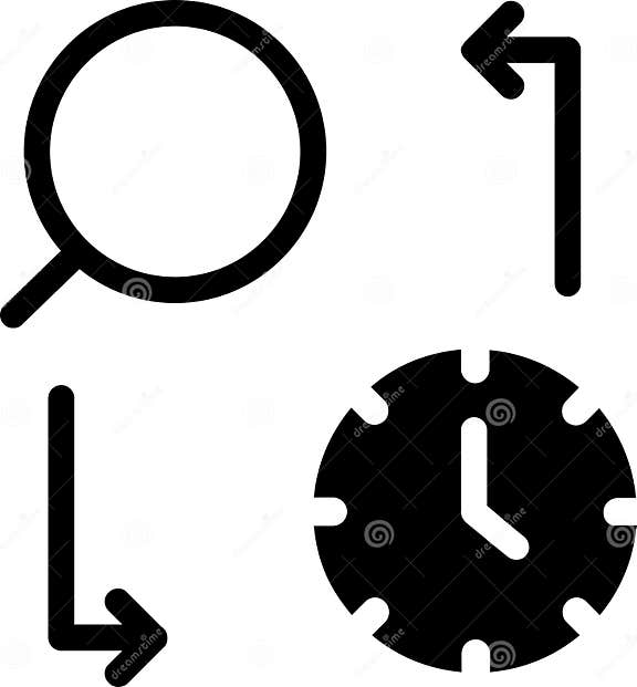 Time Information Icon with Glyph Style Stock Vector - Illustration of ...