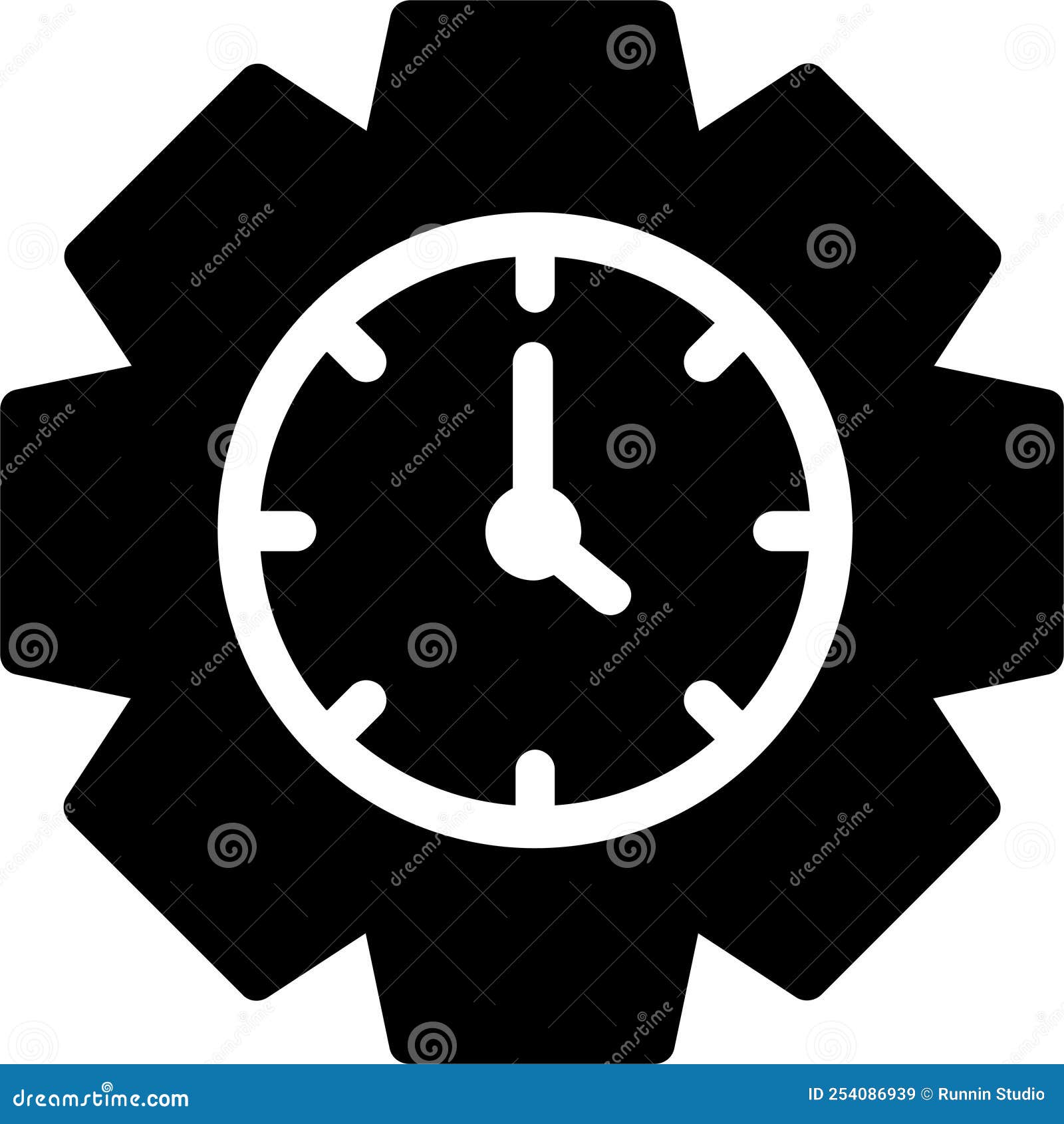 Setting Time Icon with Glyph Style Stock Vector - Illustration of ...