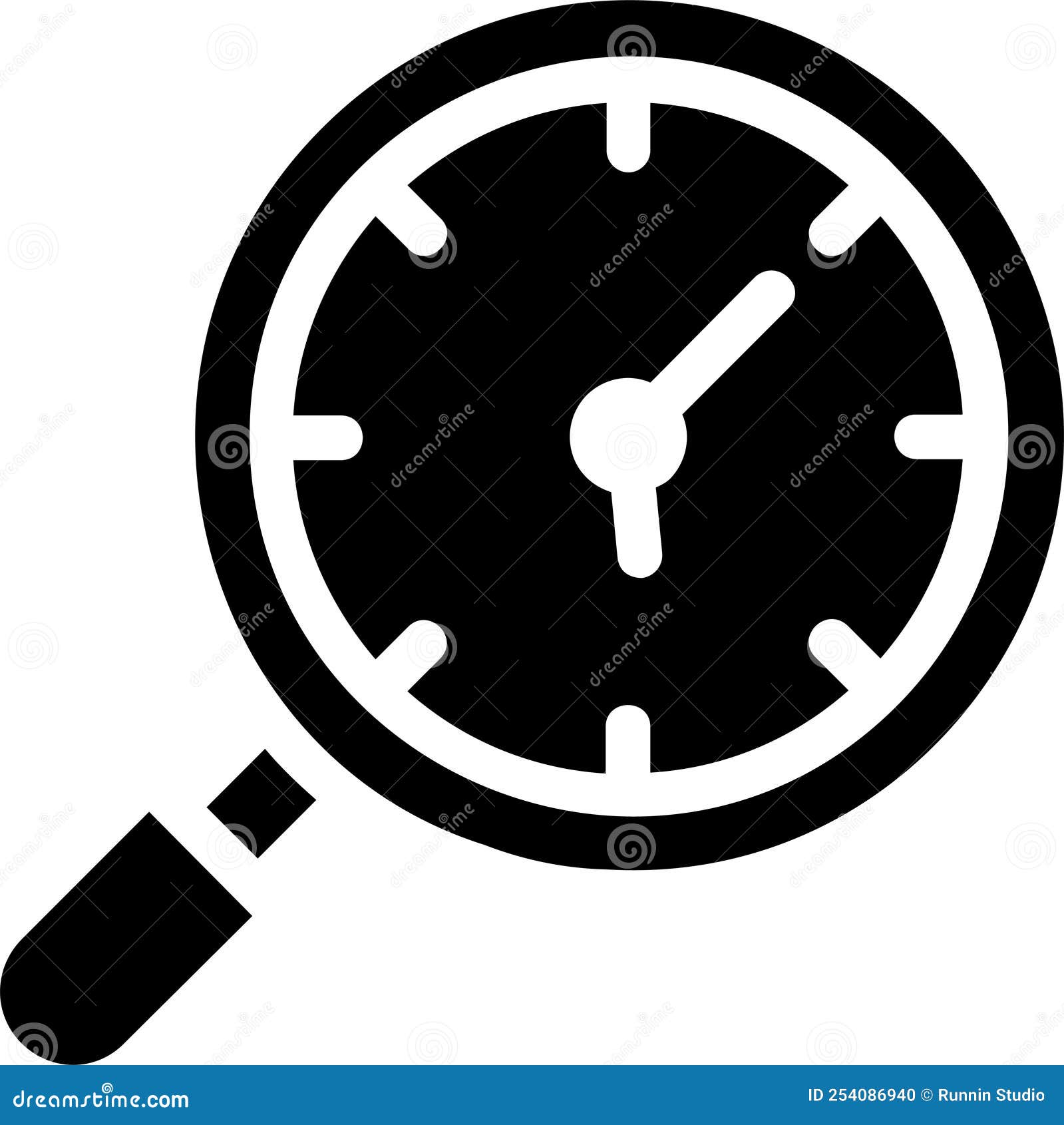 Searching Time Icon with Glyph Style Stock Vector - Illustration of ...