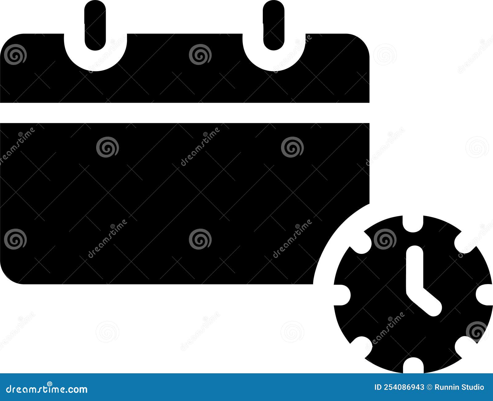 Schedule Icon with Glyph Style Stock Vector - Illustration of countdown ...