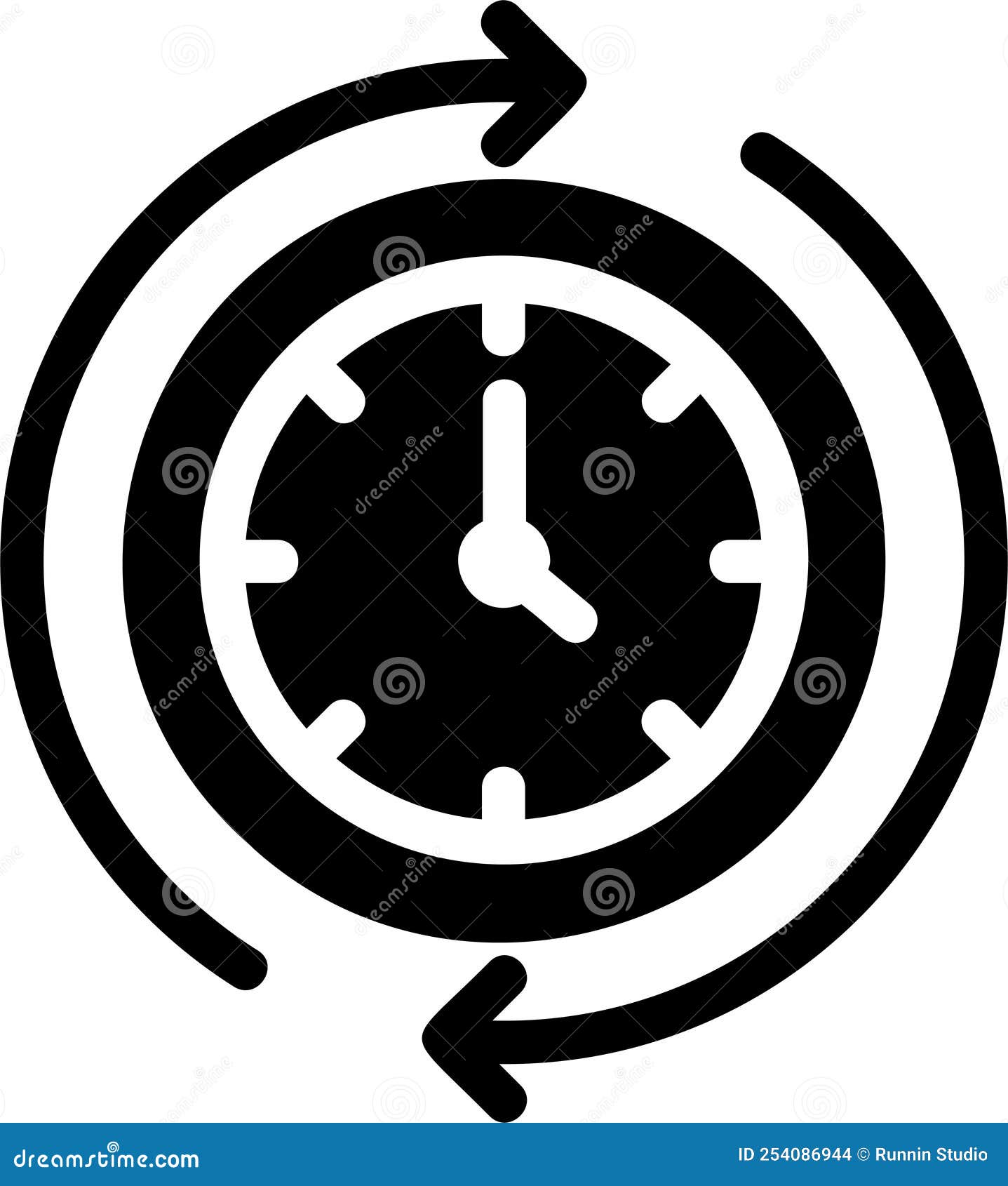 Passing Time Icon with Glyph Style Stock Vector - Illustration of ...