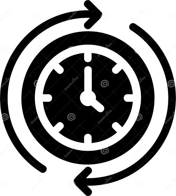 Passing Time Icon with Glyph Style Stock Vector - Illustration of ...
