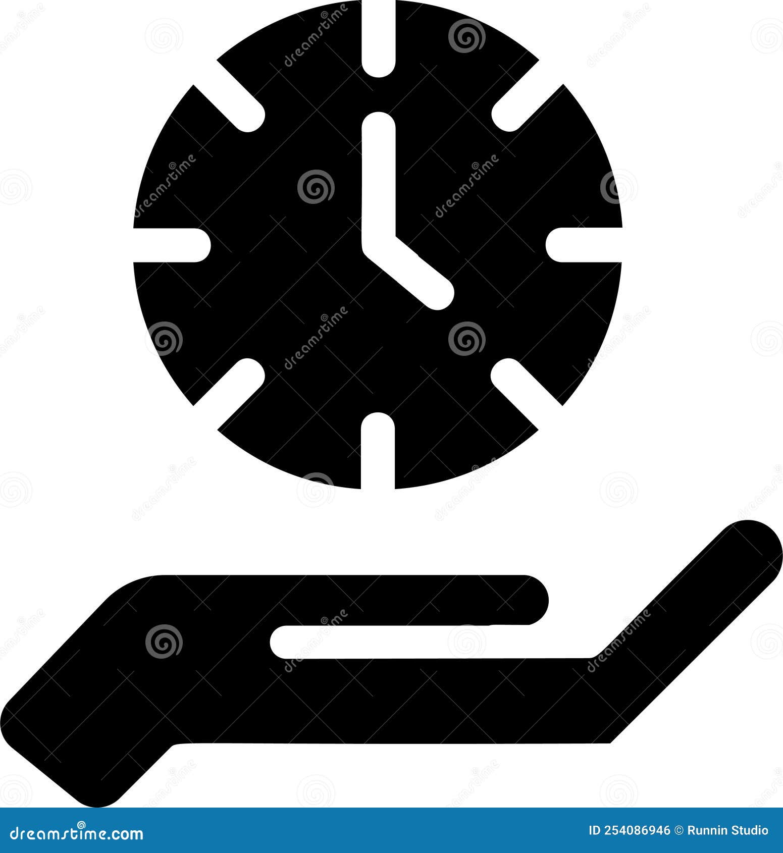 Keeping Time Icon with Glyph Style Stock Vector - Illustration of icon ...
