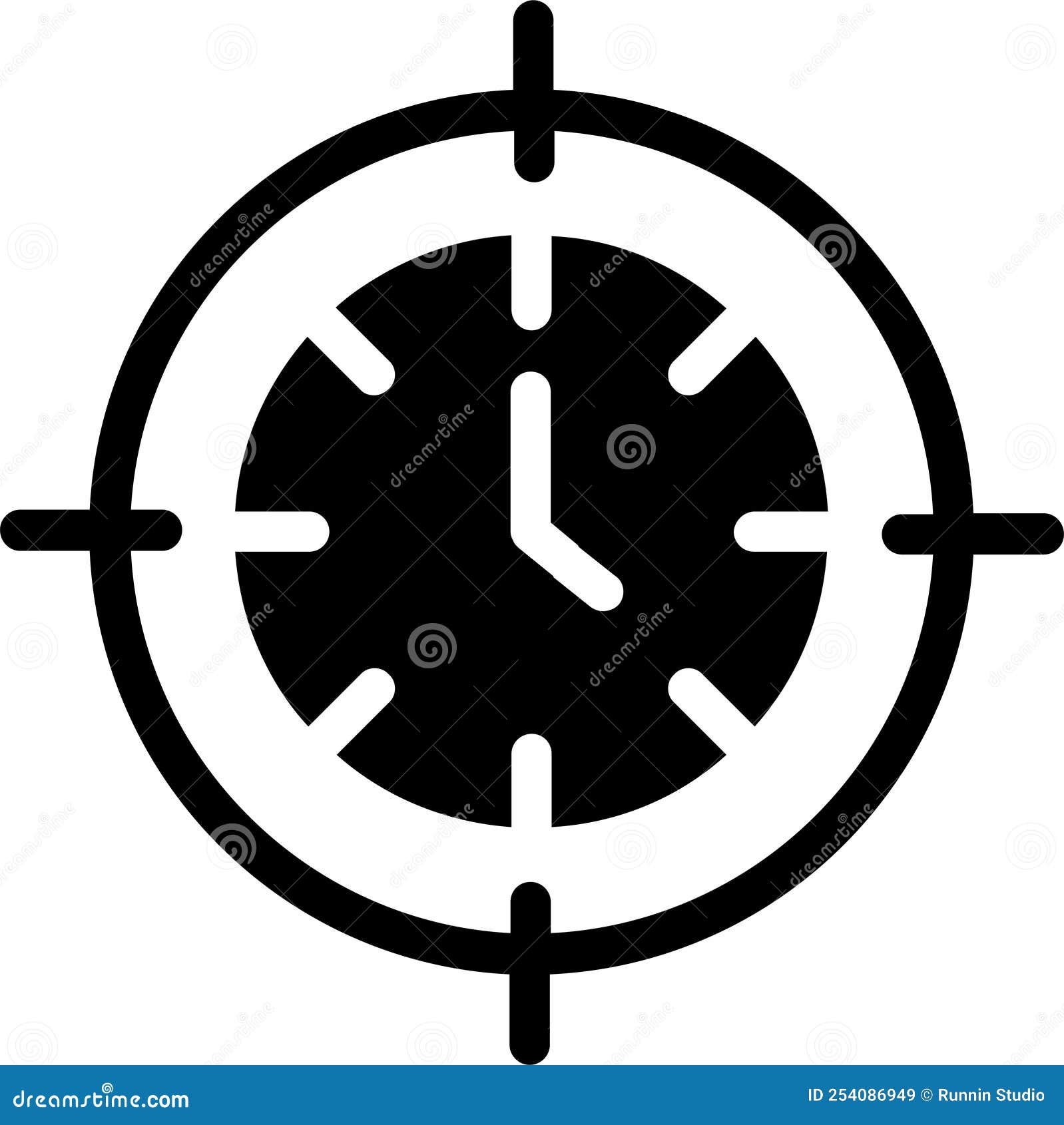 Time Focus Icon with Glyph Style Stock Vector - Illustration of ...