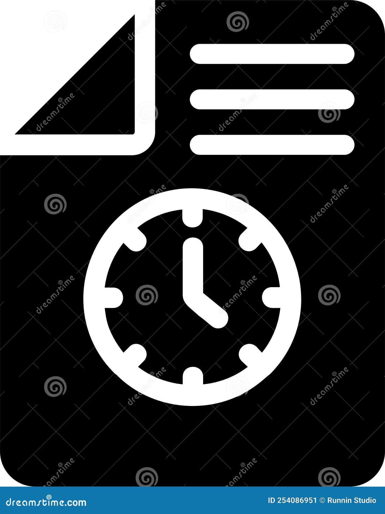 Exam Time Icon with Glyph Style Stock Vector - Illustration of print ...