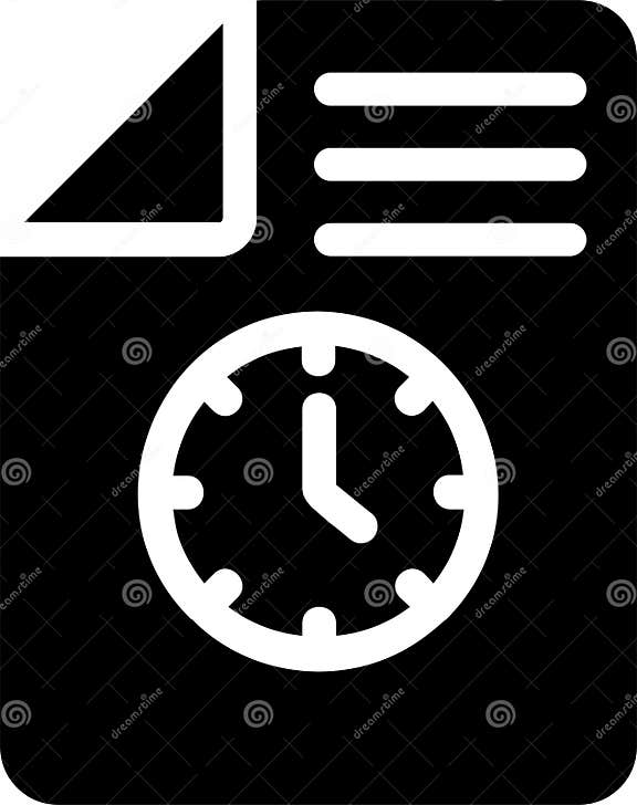 Exam Time Icon with Glyph Style Stock Vector - Illustration of print ...