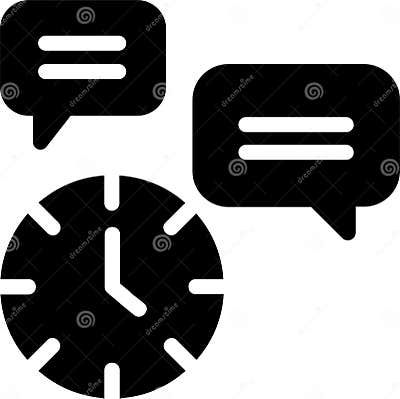 Chat Time Icon with Glyph Style Stock Vector - Illustration of ...