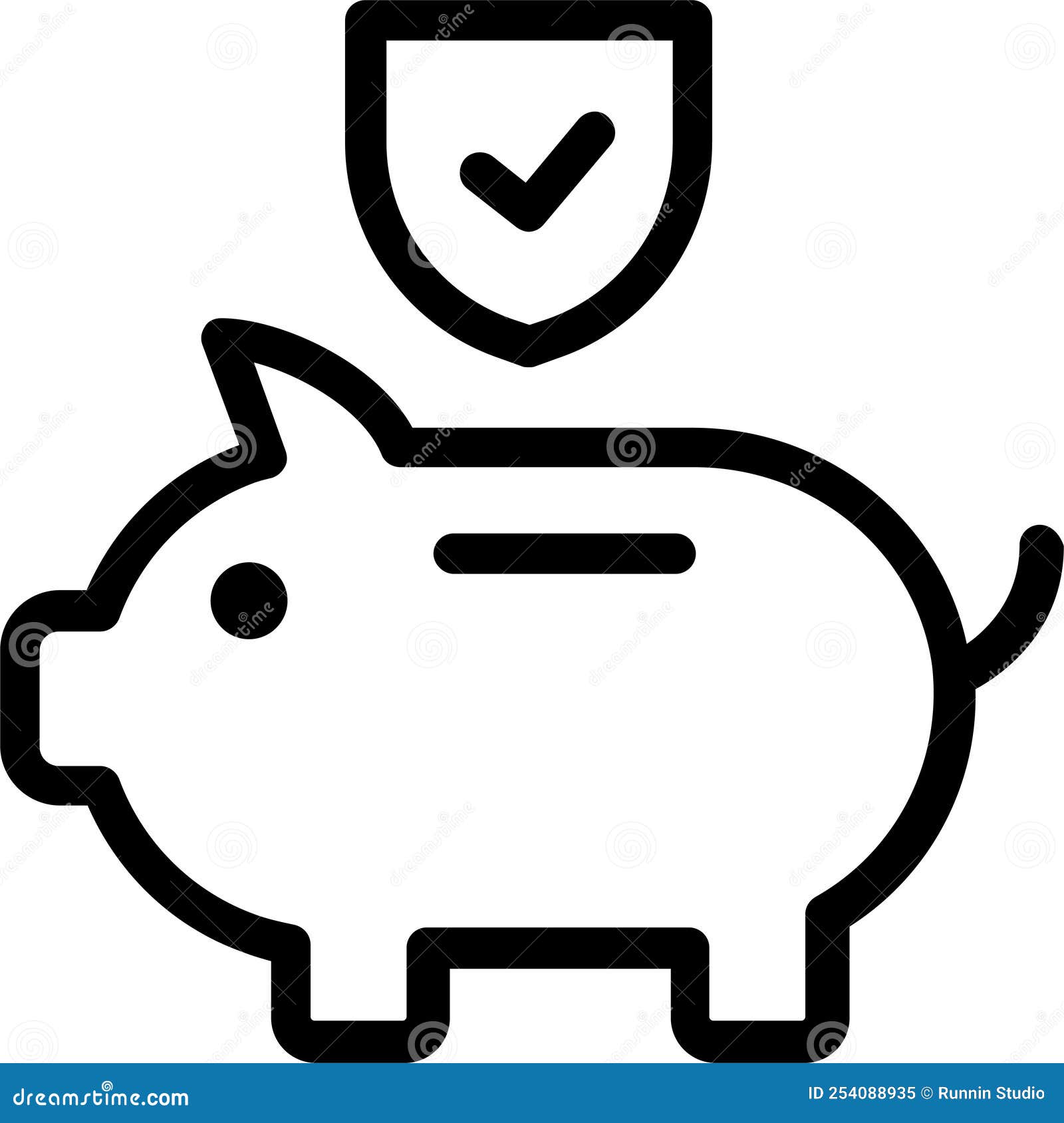 Saving Insurance Icon with Outline Style Stock Vector - Illustration of ...