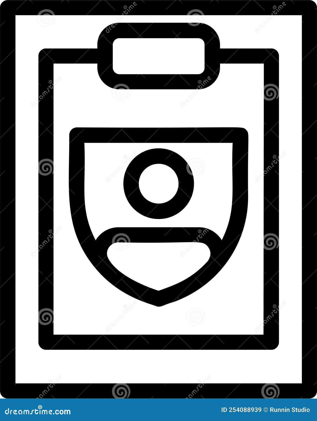 Insurance File Icon with Outline Style Stock Vector - Illustration of ...