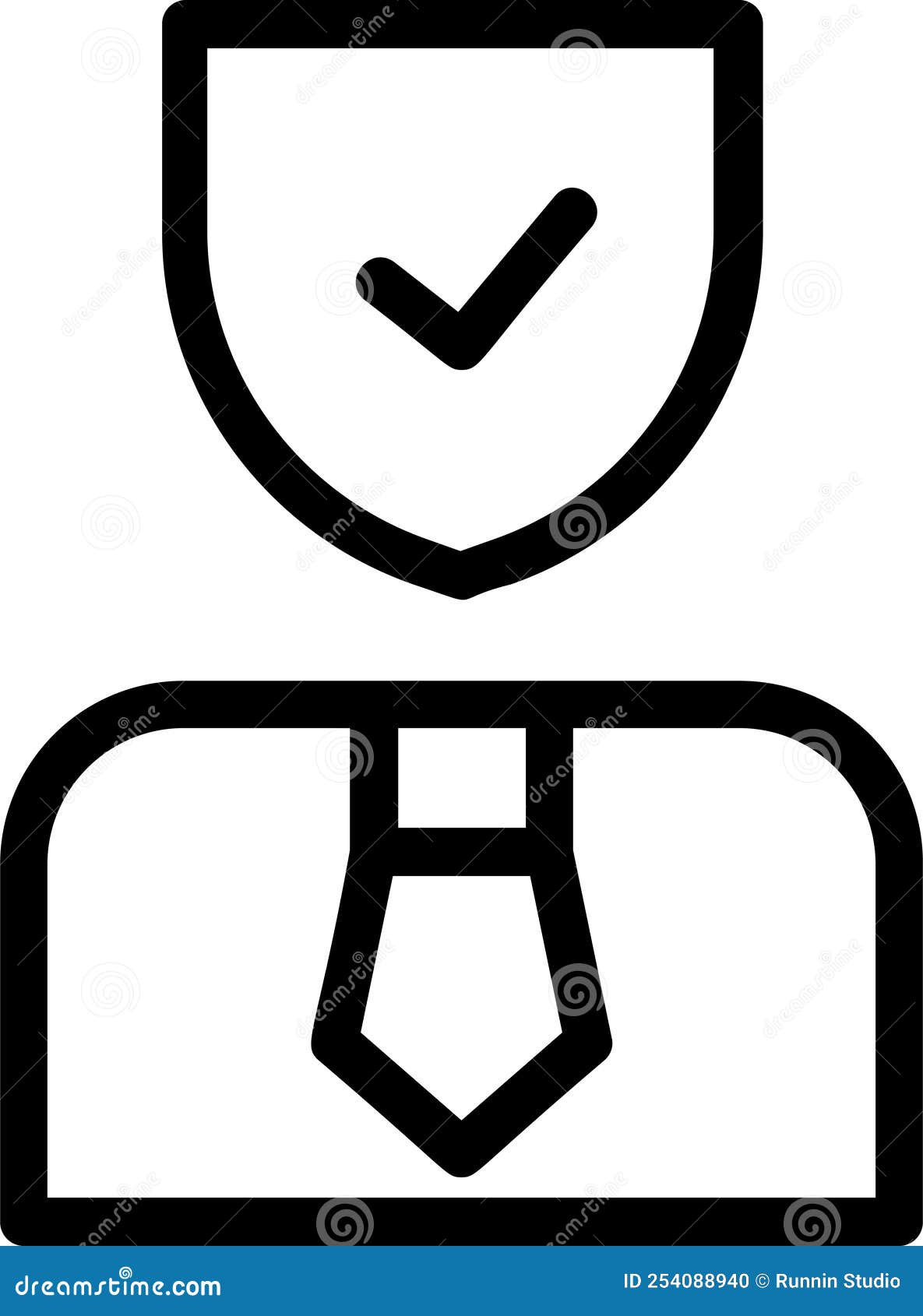 Insurance Agent Icon with Outline Style Stock Vector - Illustration of ...