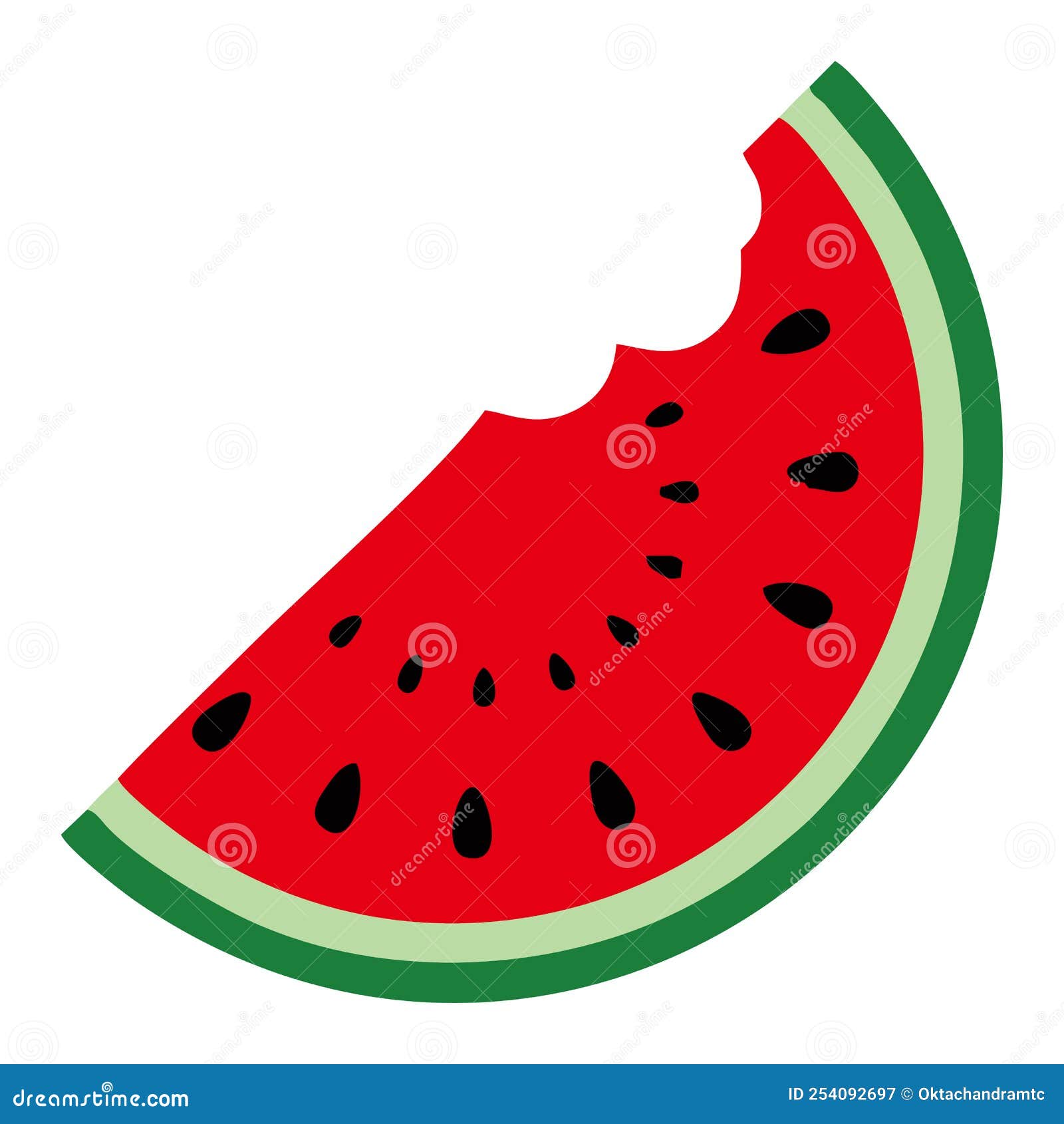 Pieces of Watermelon that Have Been Bitten Stock Vector - Illustration ...