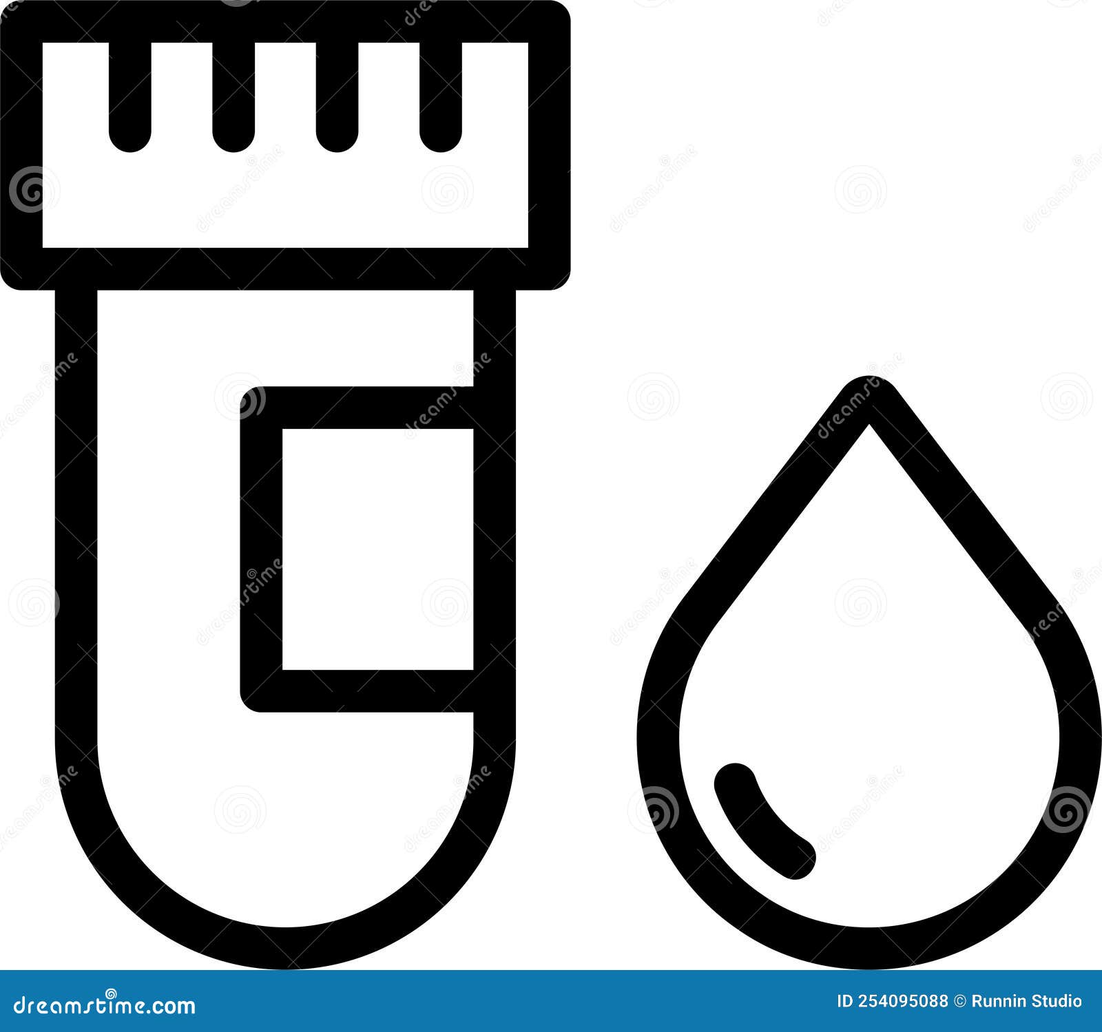Blood Sample Icon with Outline Style Stock Vector - Illustration of isolated, analysis: 254095088