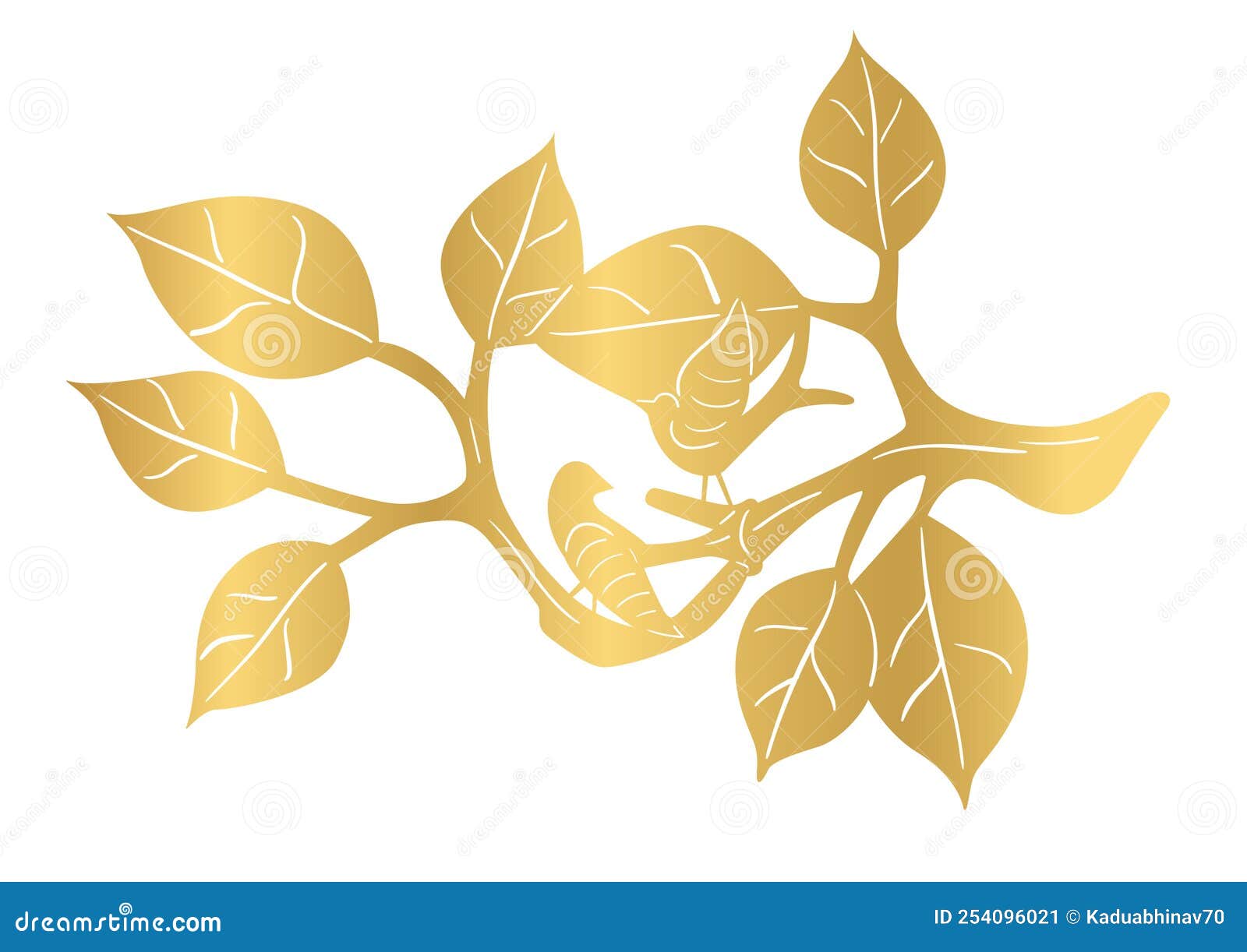 A tree Branch with 2 birds stock vector. Illustration of trees - 254096021
