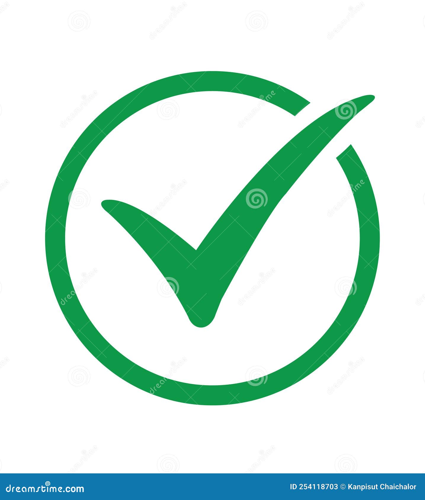 Green Circle with Green Tick. Flat OK Sticker Icon. Green Check Mark ...